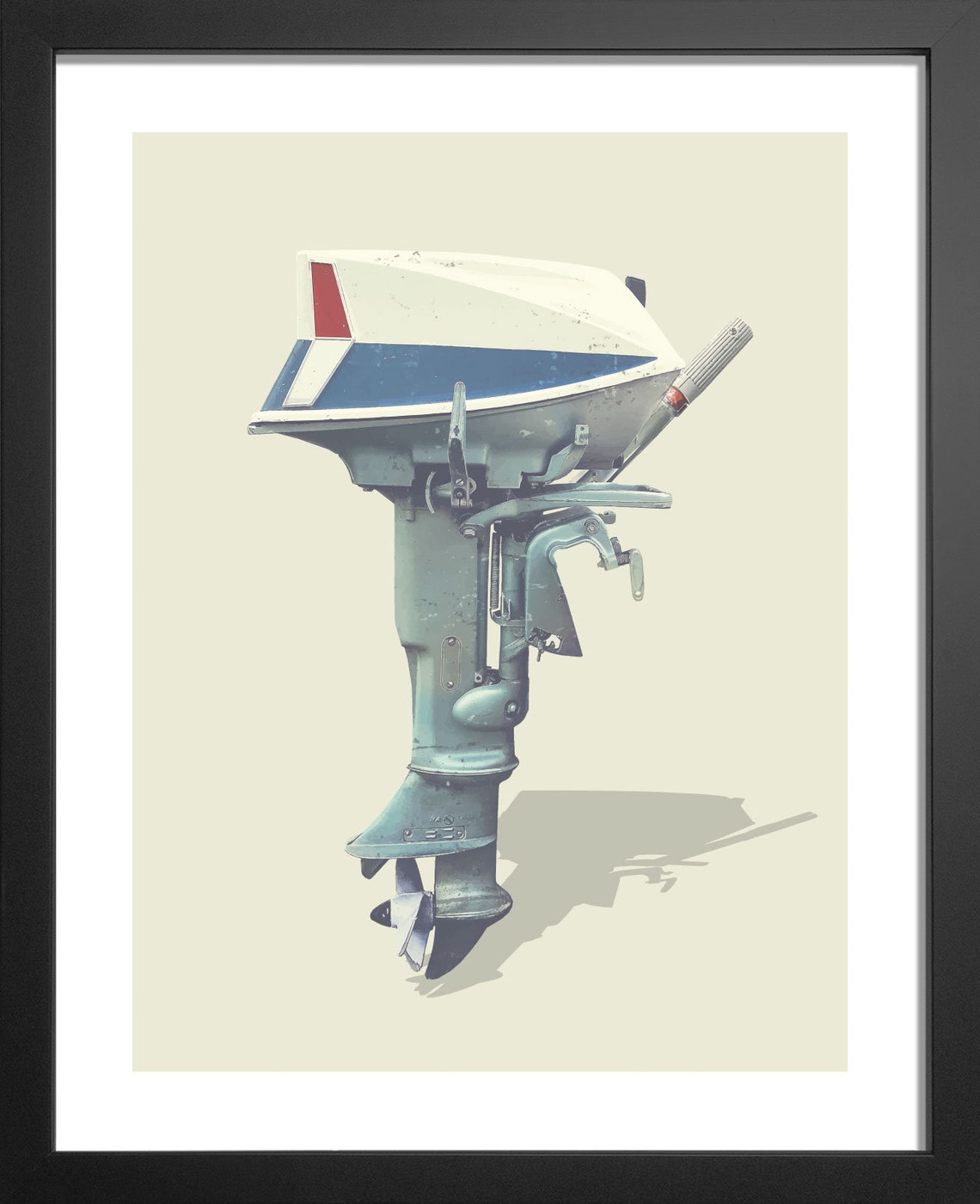 1962 Evinrude Outboard Motor Art Print – 10HP Vintage Boat Engine ...