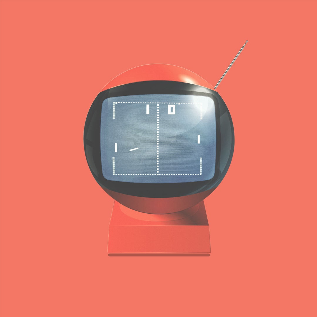 Retro Video Game Pong Wall Art: Vintage Video Game Decor, Man Cave Art ...