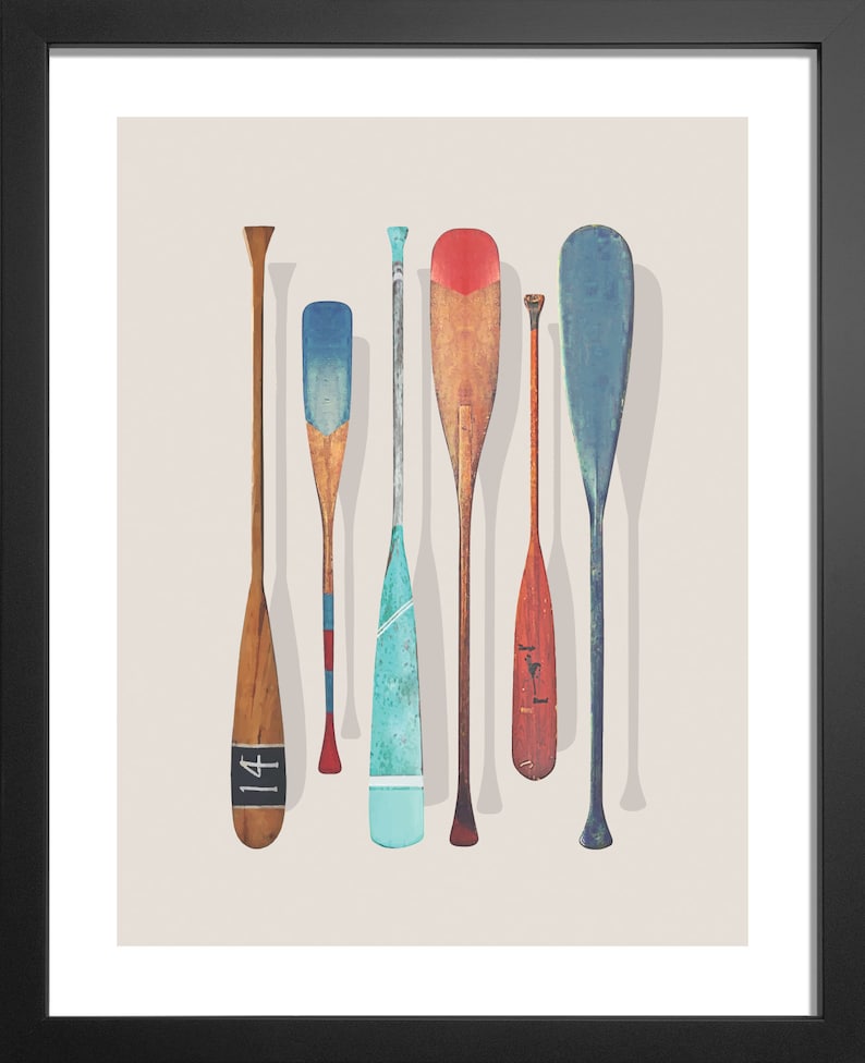 Vintage Painted Paddles Wall Art – Rustic Canoe Paddle Decor, Cottage ...