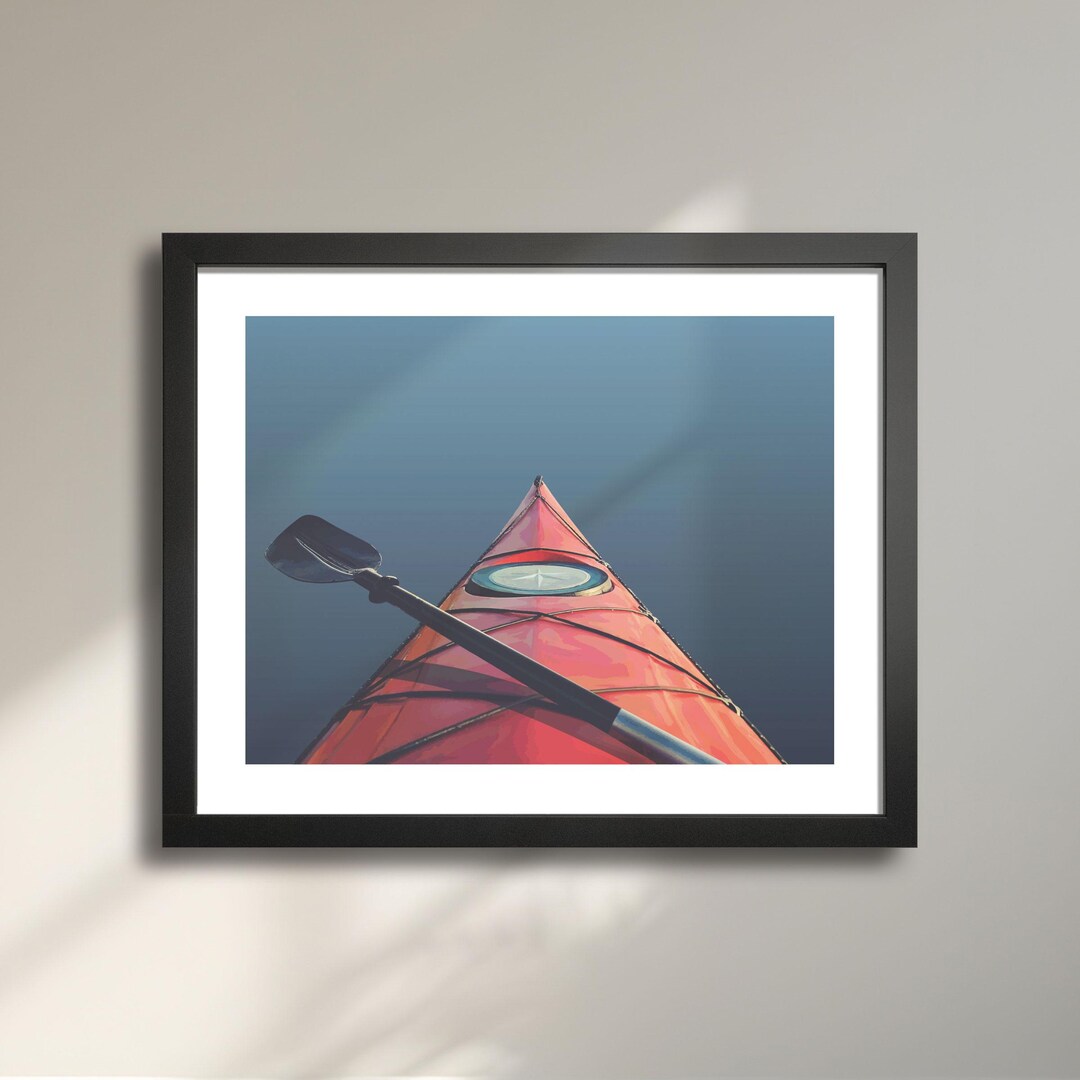 Golden Hour Kayak Wall Art – Sunset Kayaking Print, Colourful Canoe at ...