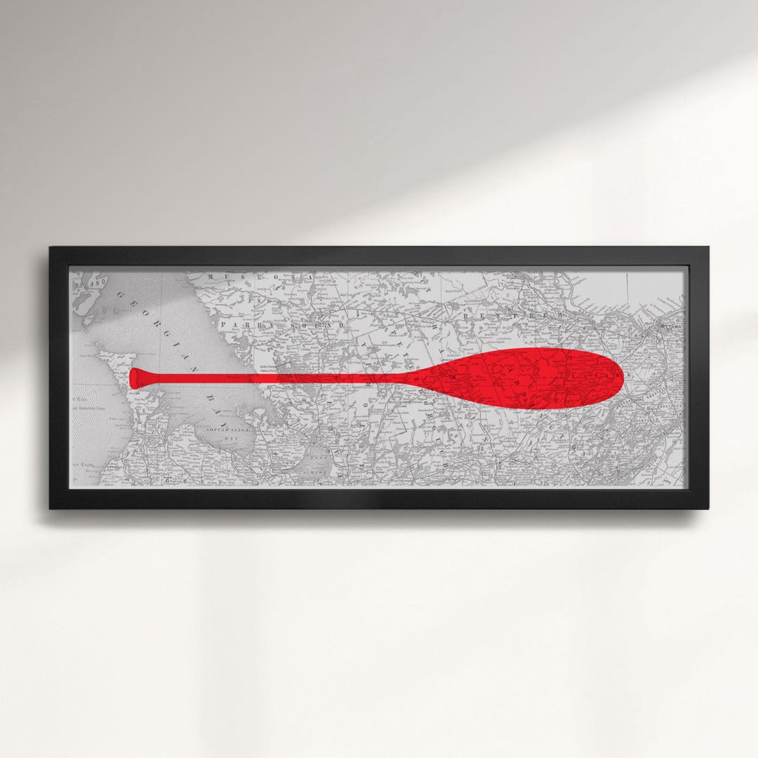 Antique Southern Ontario Cottage Country Map & Paddle Wall Art – 1902 ...