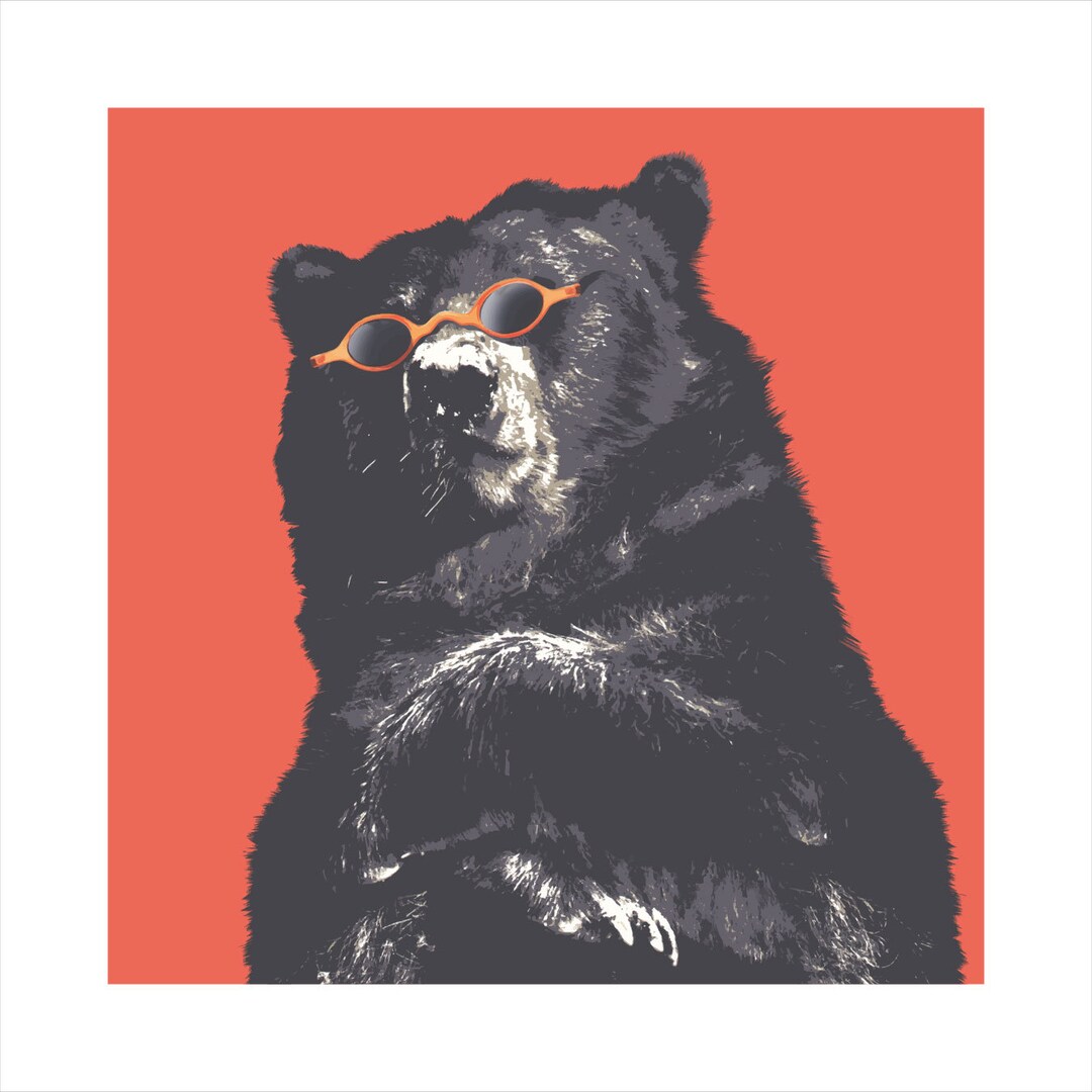 Bad-ass-bear Wall Art: Animal Art Decor, Modern Home, Humourous Art ...