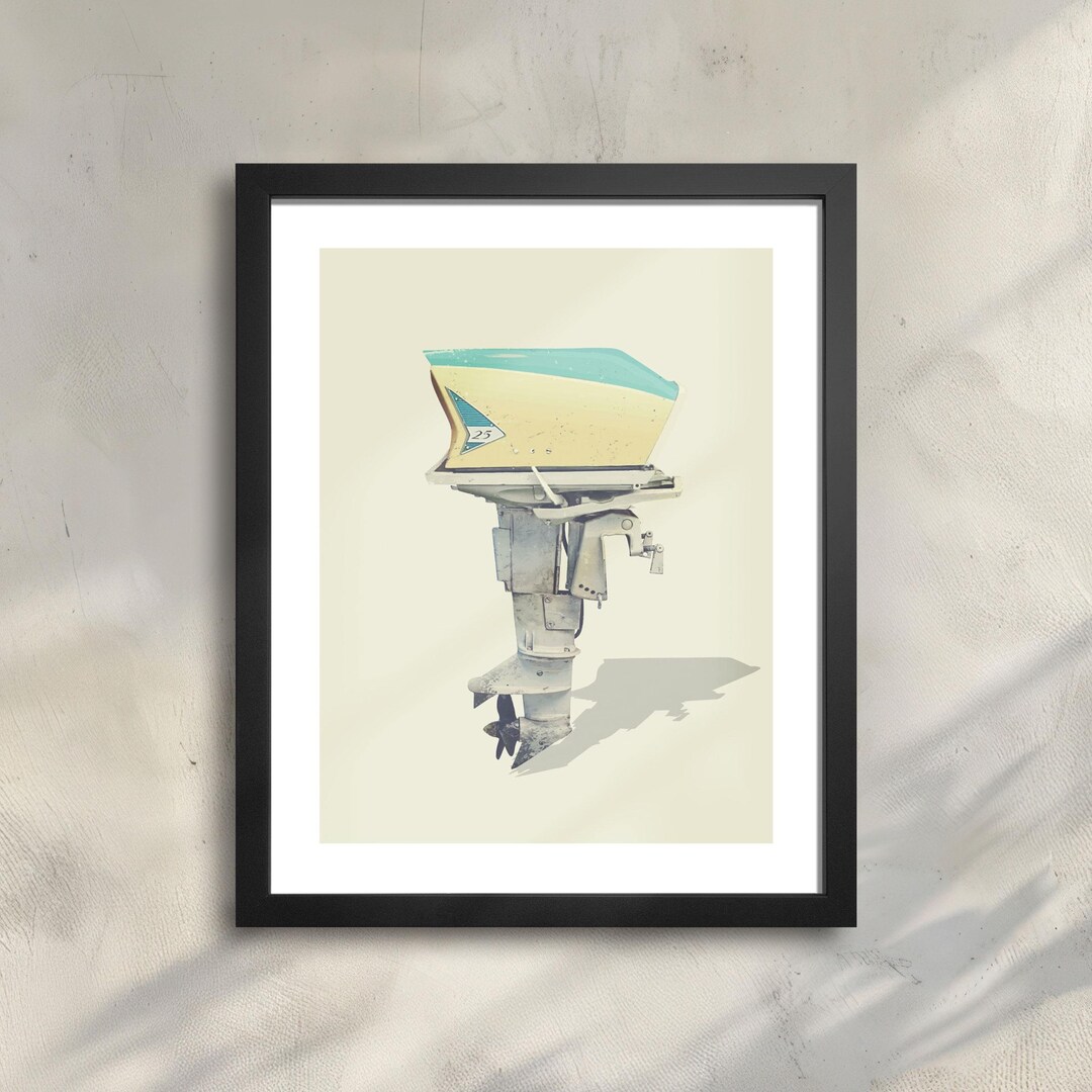 1960 Wizard Outboard Motor Wall Art – 25HP Vintage Boat Engine, Retro ...