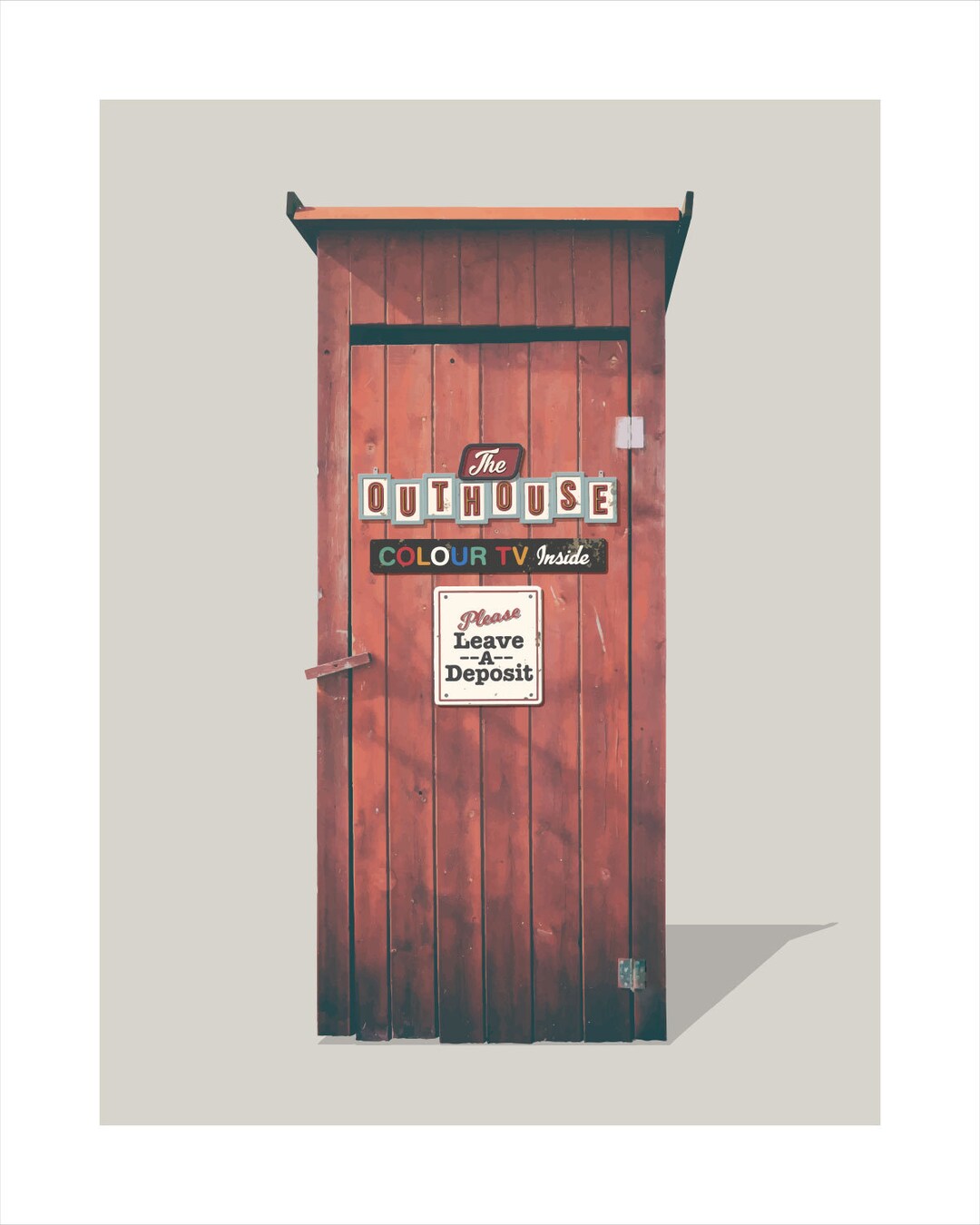 Outhouse Wall Art: Funny Retro Latrine Wall Decor Decorated With ...