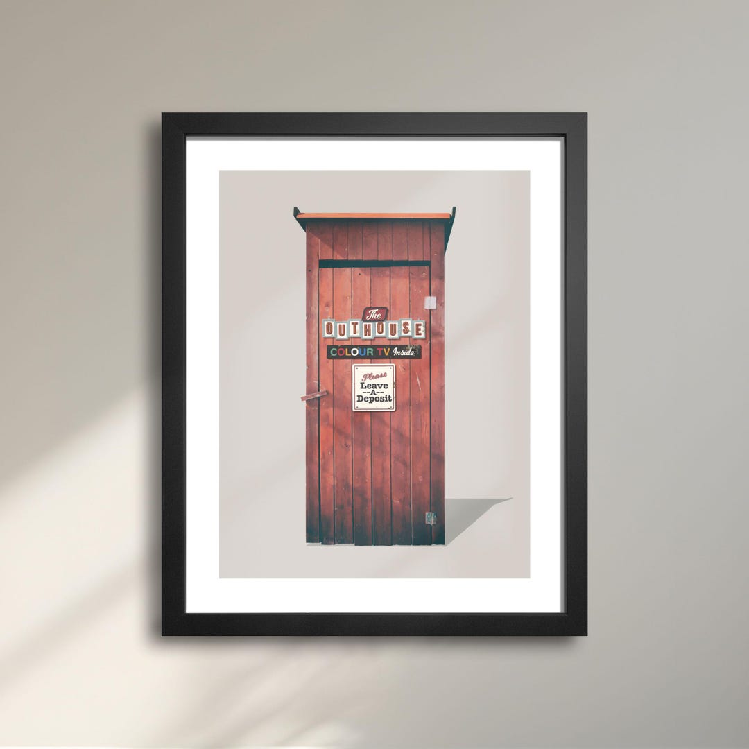 Funny Outhouse Wall Art – Rustic Cottage Bathroom Decor, Vintage ...