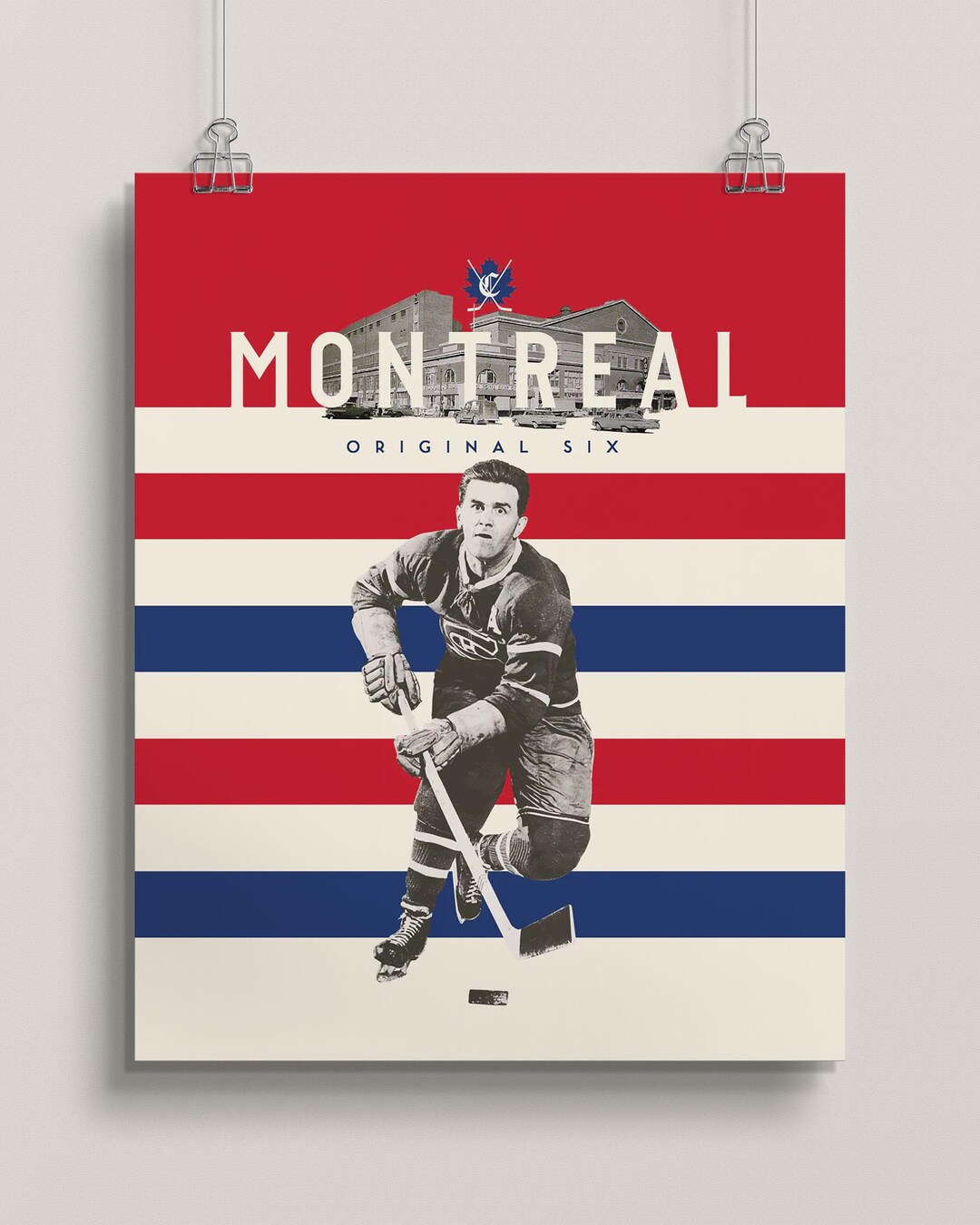 Montreal Canadiens Wall Art – Original Six NHL Poster – Vintage-style ...