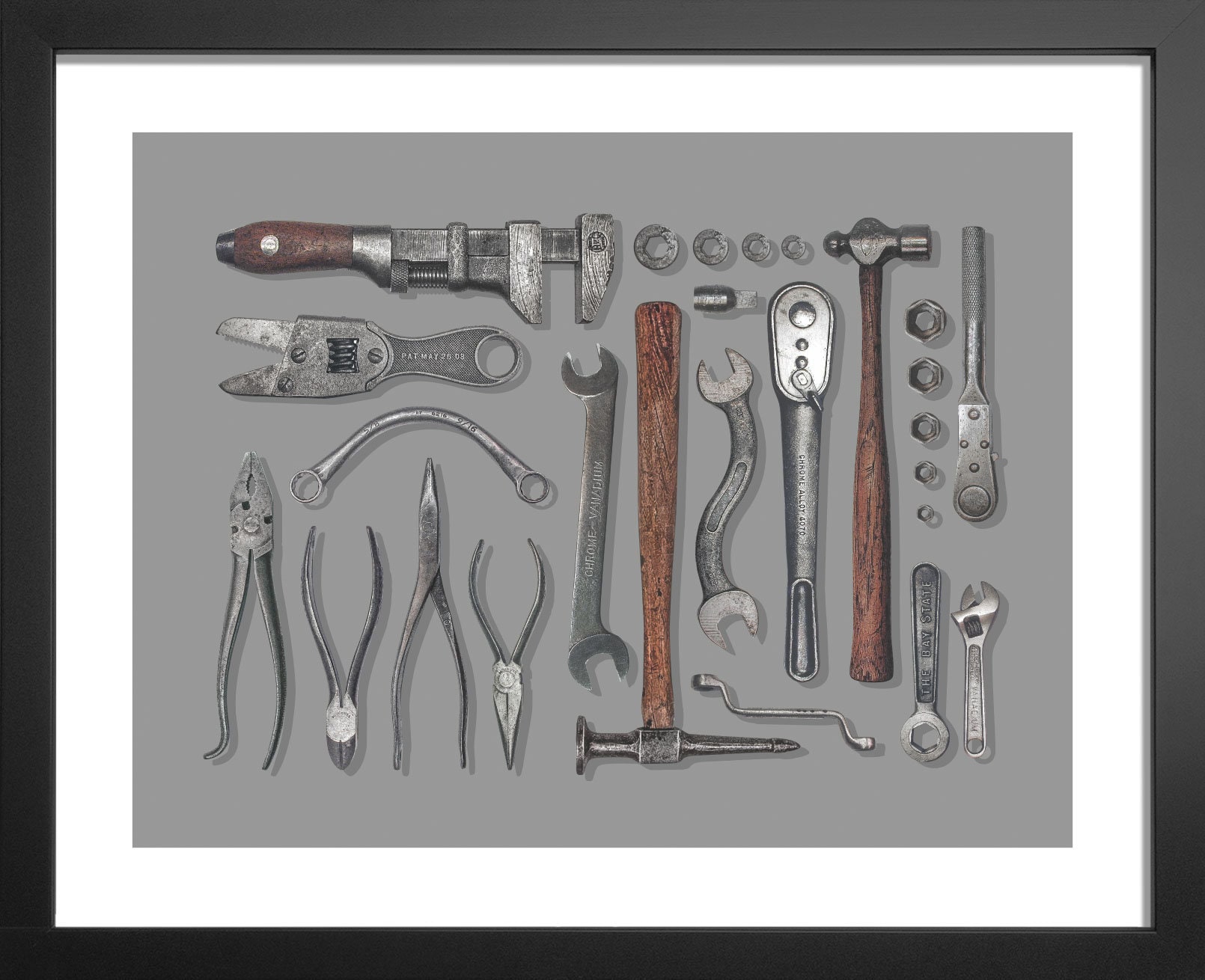 Antique Mechanics Tools Wall Art: Art Decor for Tool Fans, Man Cave Art ...