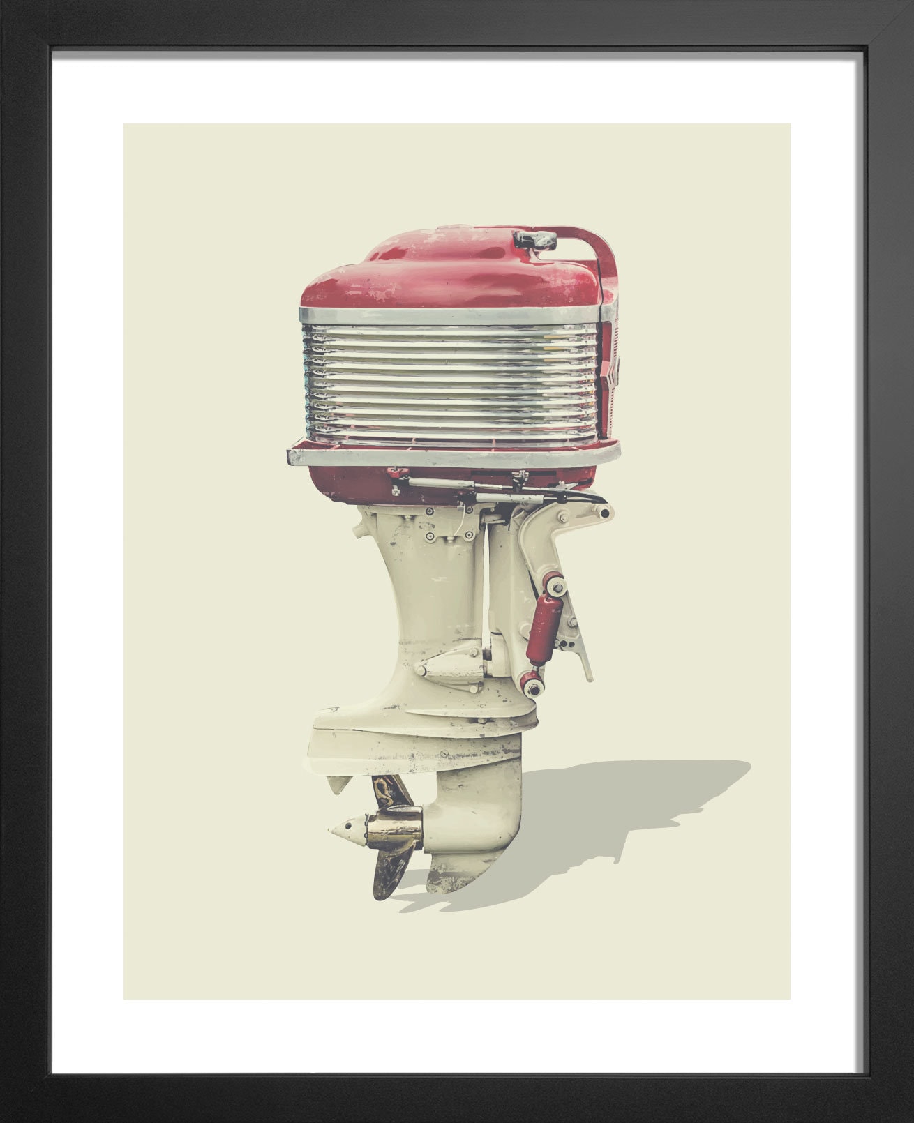1958 Mercury Outboard Motor Wall Art – 50HP Vintage Boat Engine, Retro ...