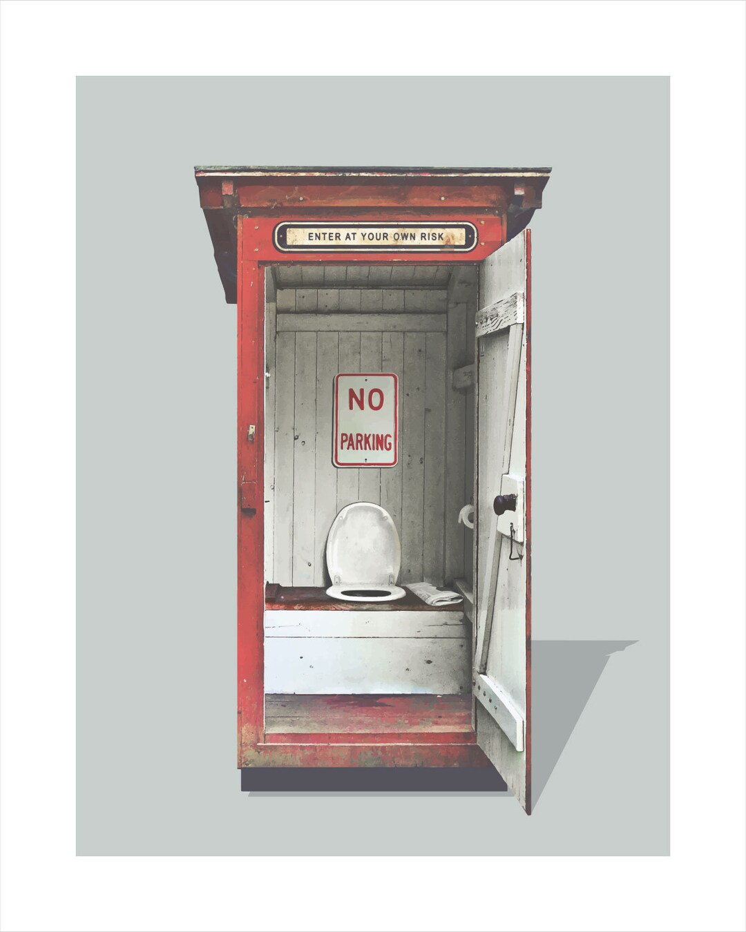 Outhouse Wall Art: Funny Retro Latrine Wall Decor Decorated With ...