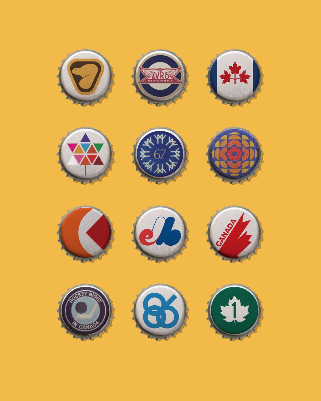 Retro Logo Beer Caps: Wall Art for Beer Fans, Iconic Canadian Brand ...