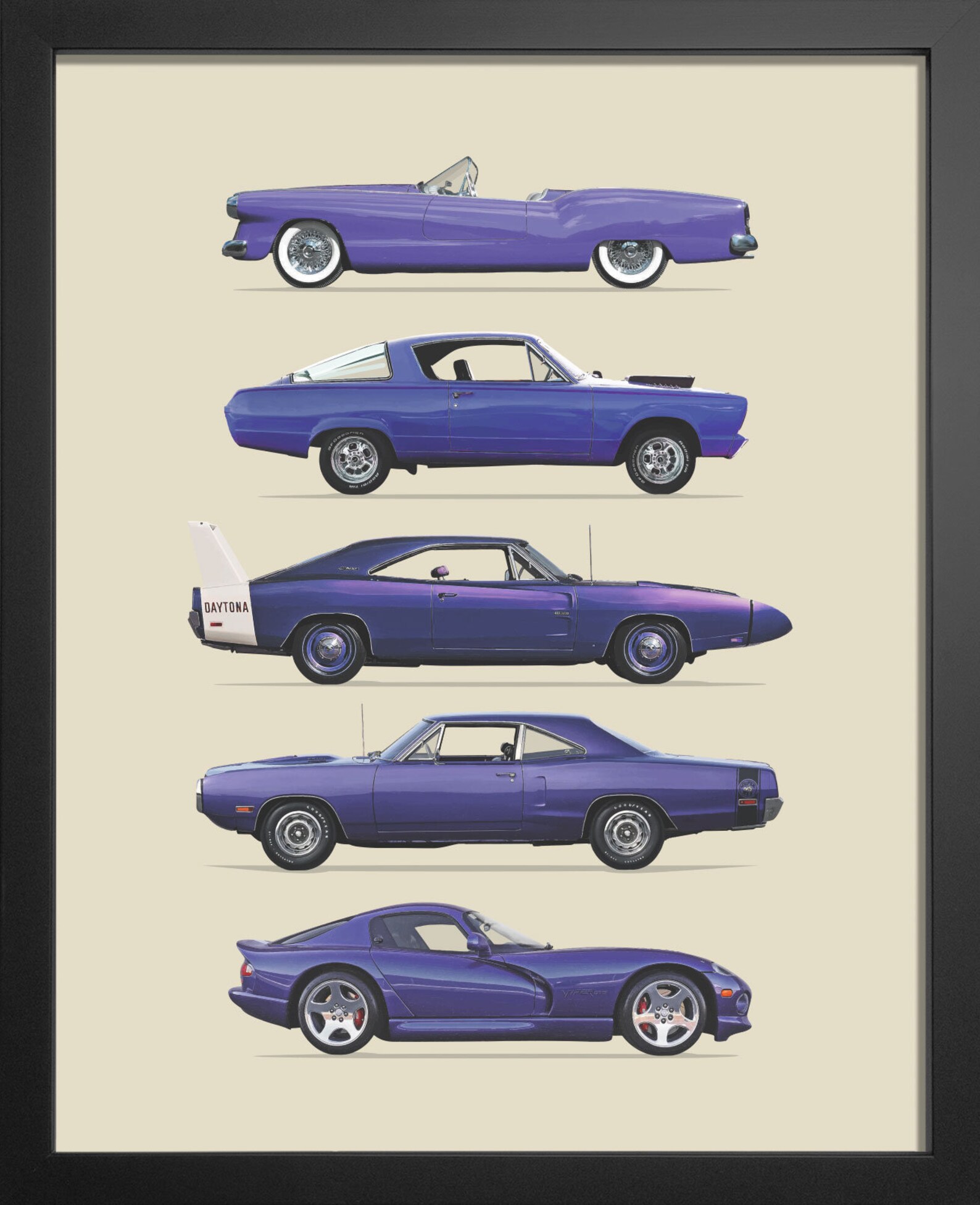 Vintage Chrysler Muscle Cars: Wall Art for Car Fans Man Cave - Etsy