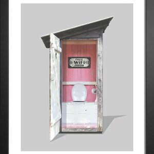 Outhouse Art Print: Funny Retro Latrine Decorated With Vintage Signs - Etsy
