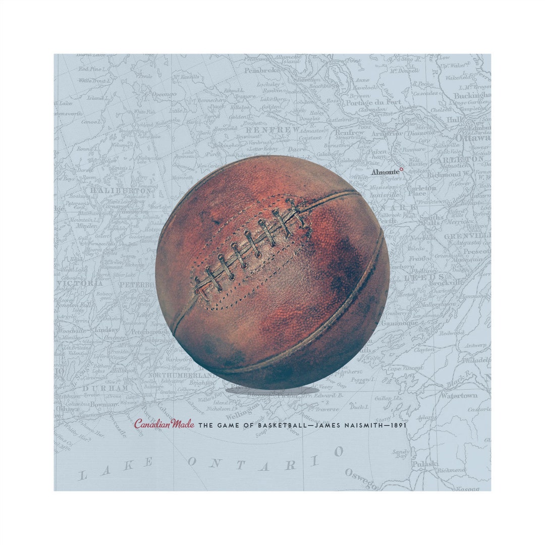 Basketball History Wall Art (blue): Almonte 1891--james Naismith ...