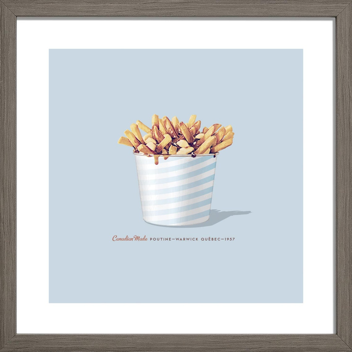 Poutine Art Print BLUE: Wall Art for Foodies Art for Junk - Etsy