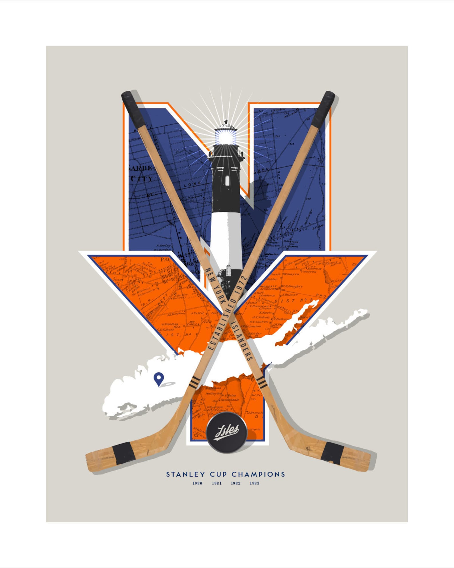 New York Islanders-inspired Hockey: Hockey Wall Art Print Man - Etsy
