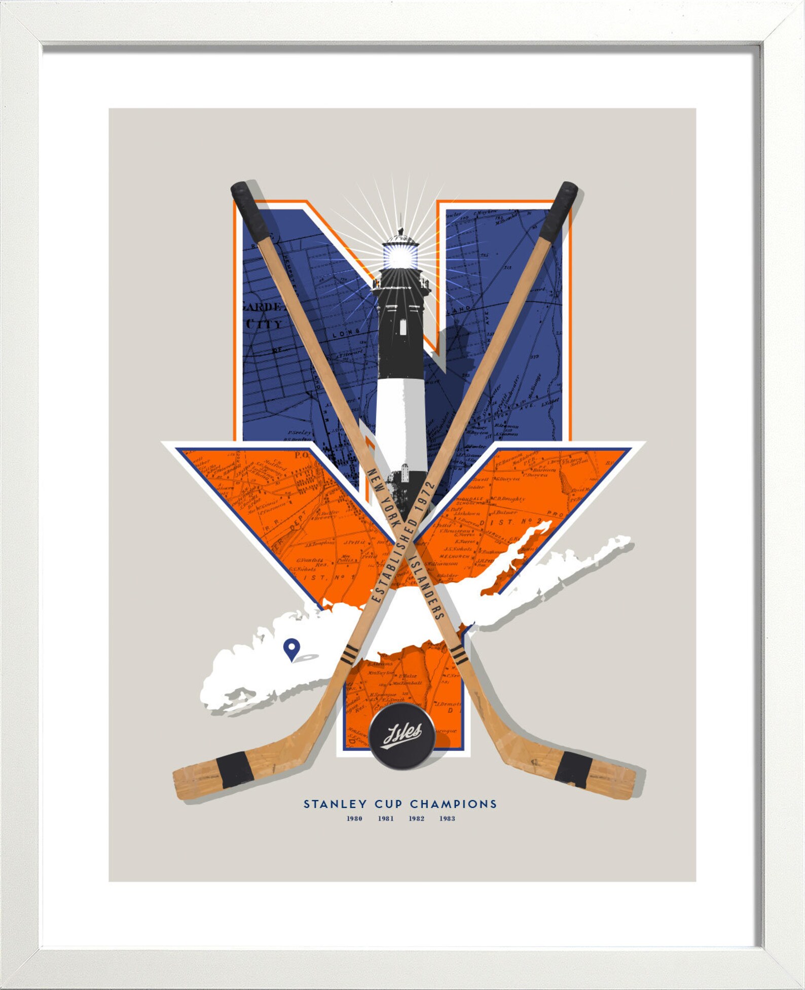 New York Islanders-inspired Hockey: Hockey Wall Art Print Man - Etsy