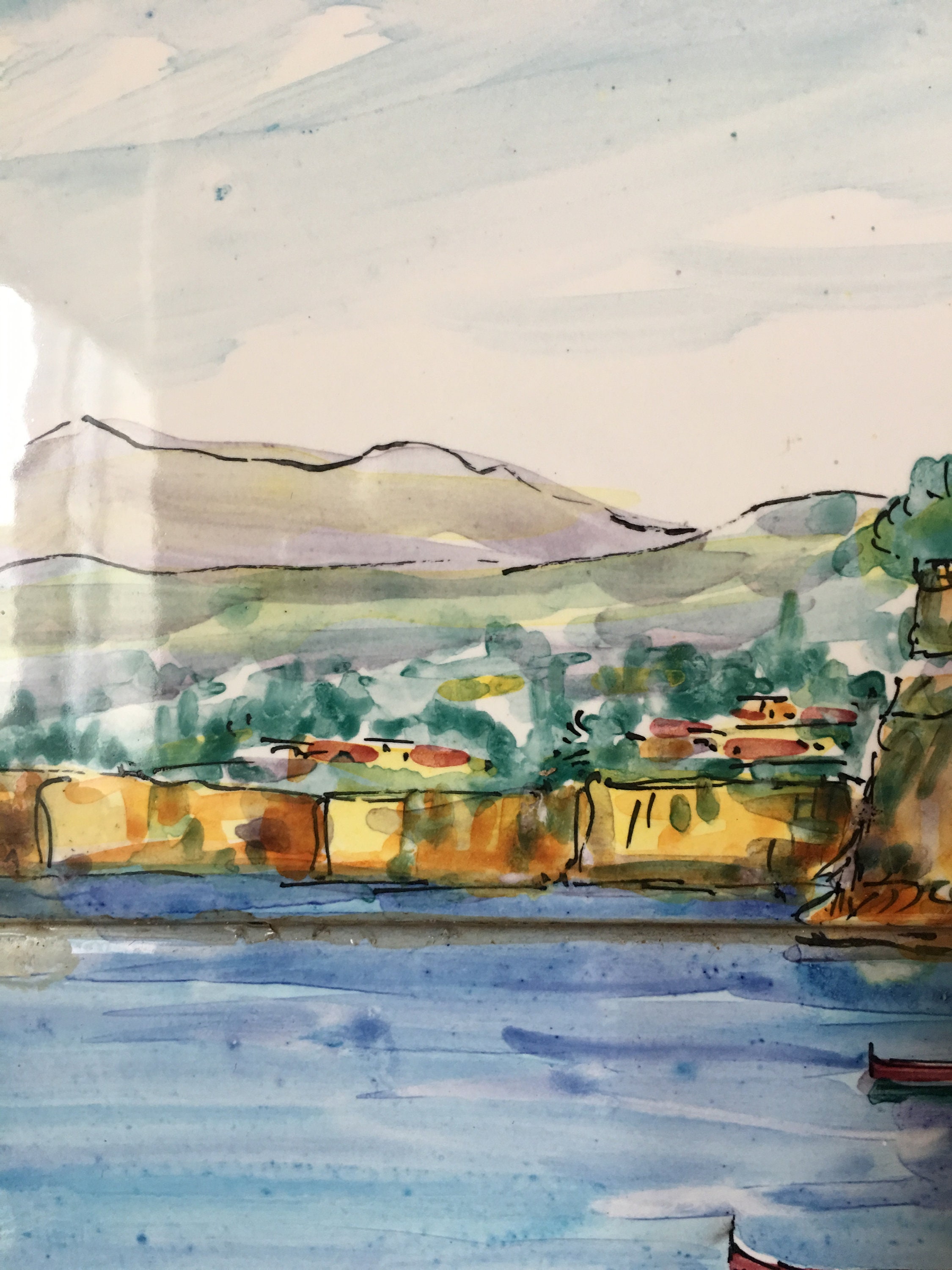 Italy Ceramic Tile Mural Hand Painted Sorrento Unique Frame - Etsy