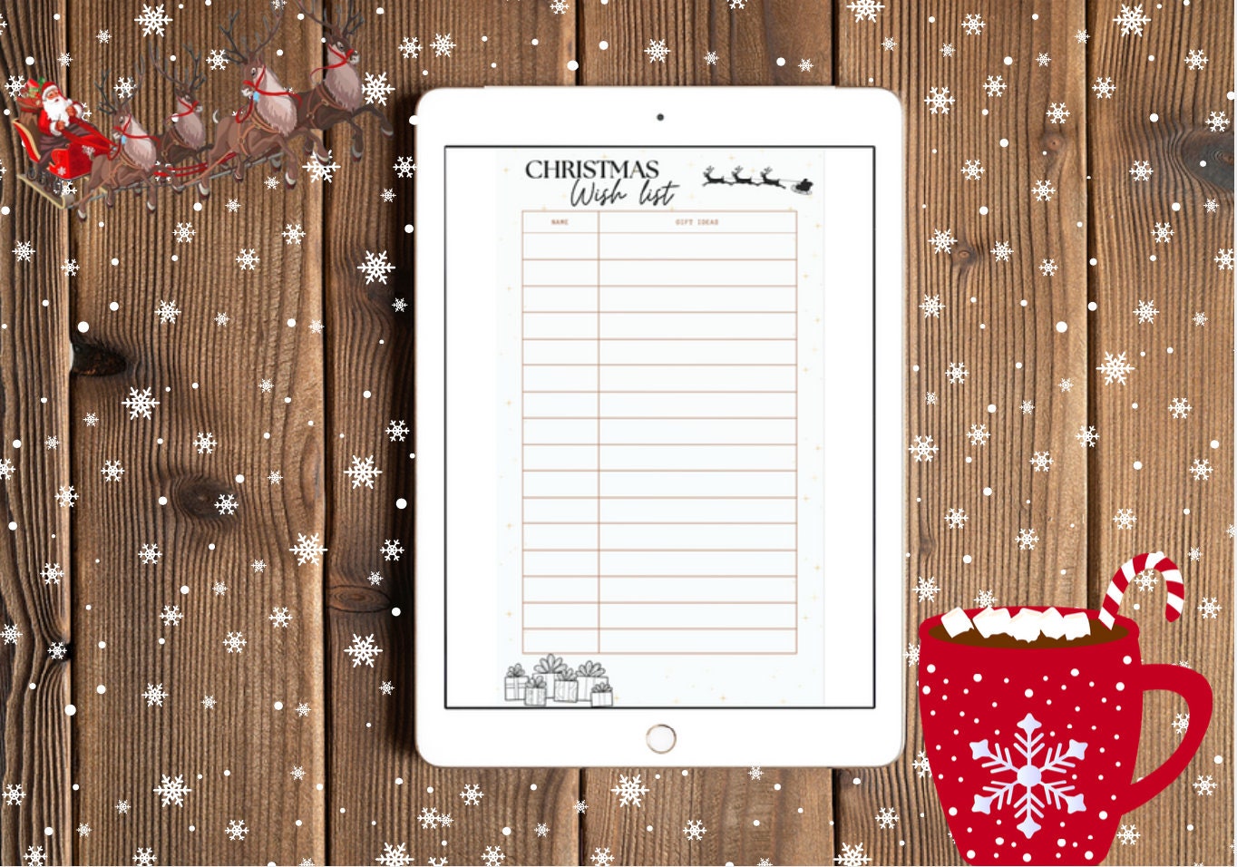 Christmas Gold Digital Gift List | Printable Christmas List | Kids ...