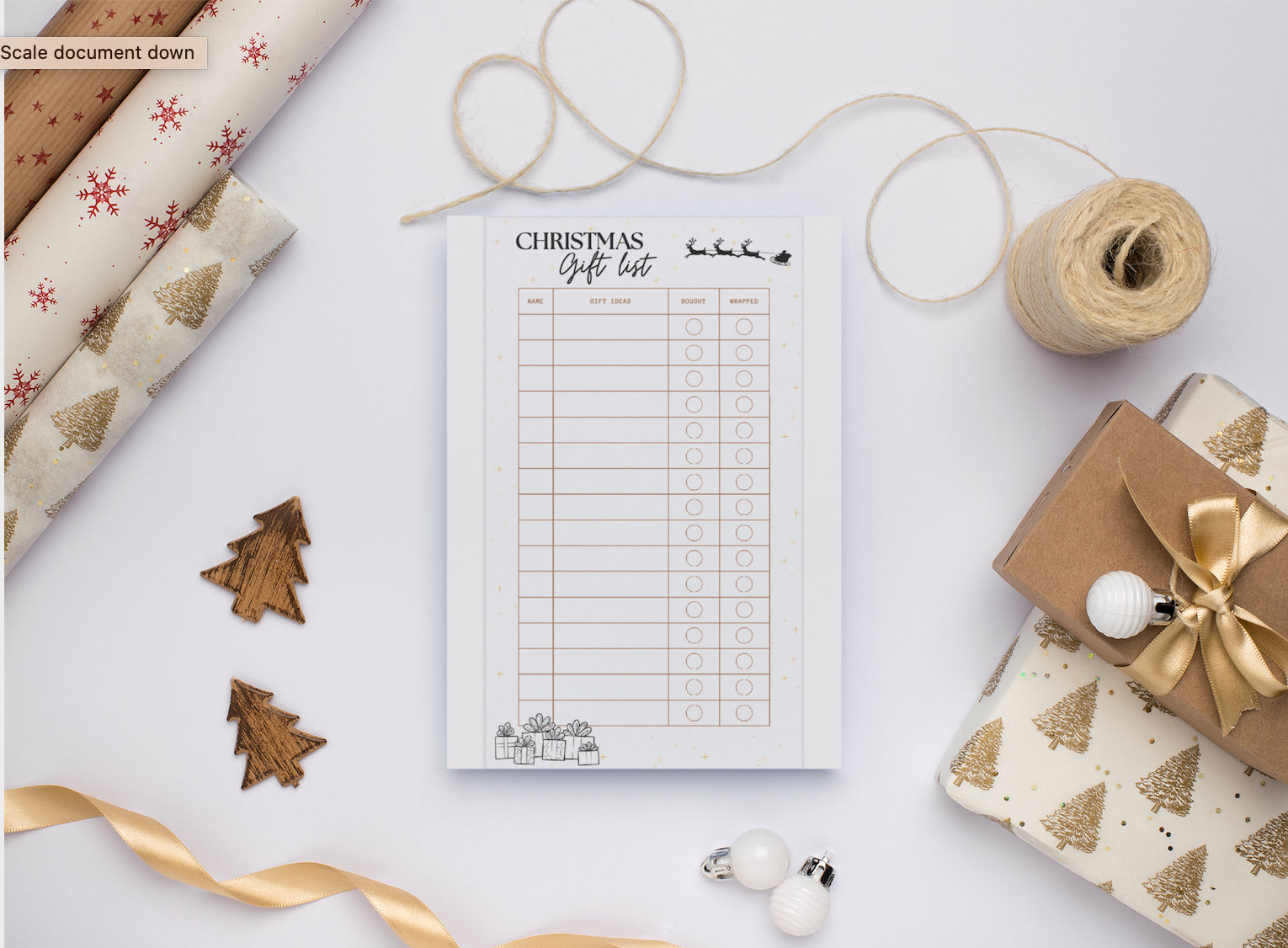 Christmas Gold Digital Gift List | Printable Christmas List | Kids ...