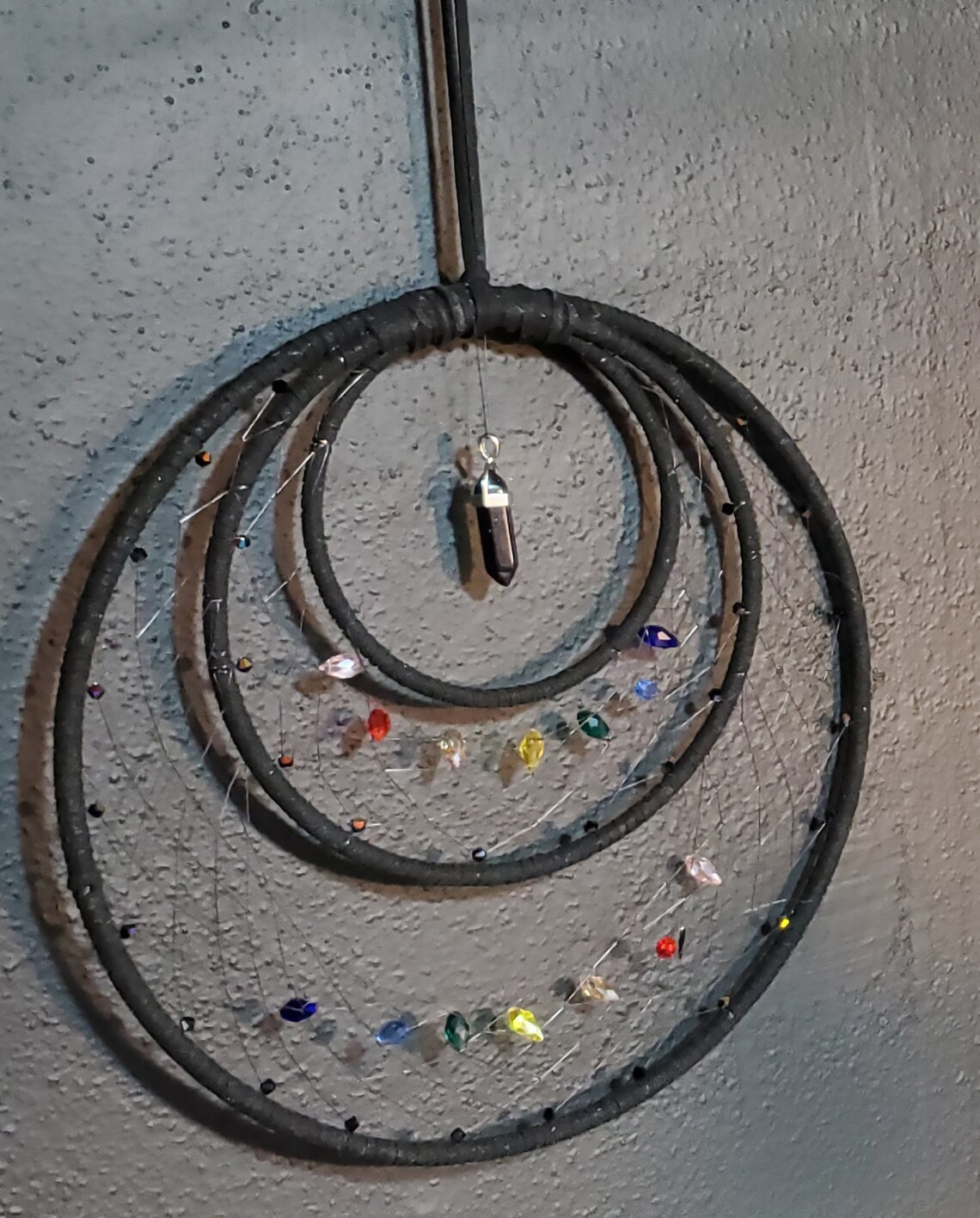 3 Tier Crystal Dream Catcher With Dangling Blue Goldstone - Etsy
