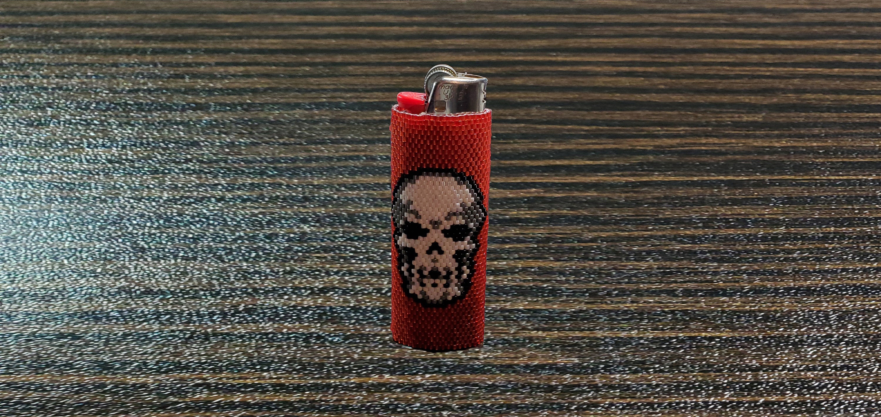 Hand Beaded Skull Lighter Case, Fits Full-size Bic Lighter - Etsy