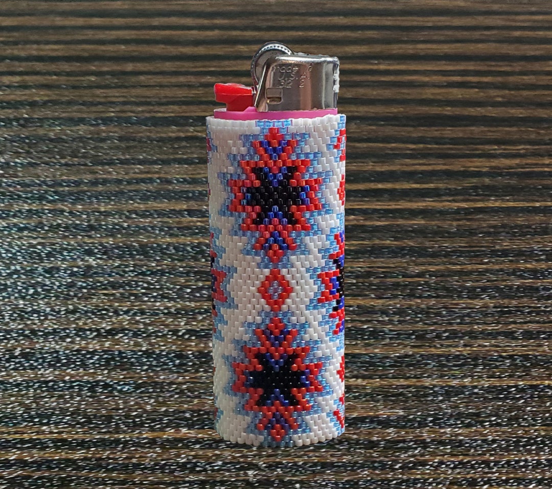Hand Beaded Aztec Lighter Sleeve, Fits Full-size Bic Lighter - Etsy