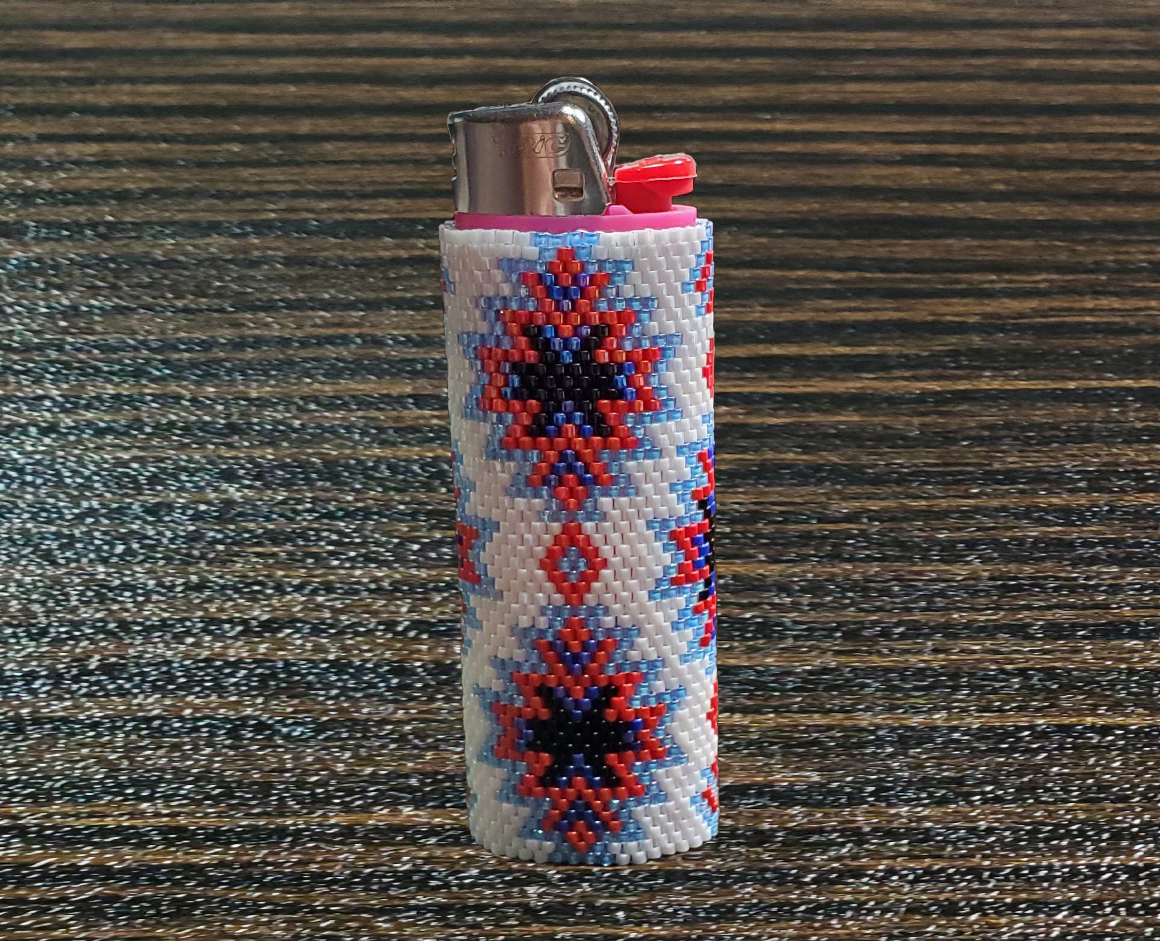 Hand Beaded Aztec Lighter Sleeve, Fits Full-size Bic Lighter - Etsy