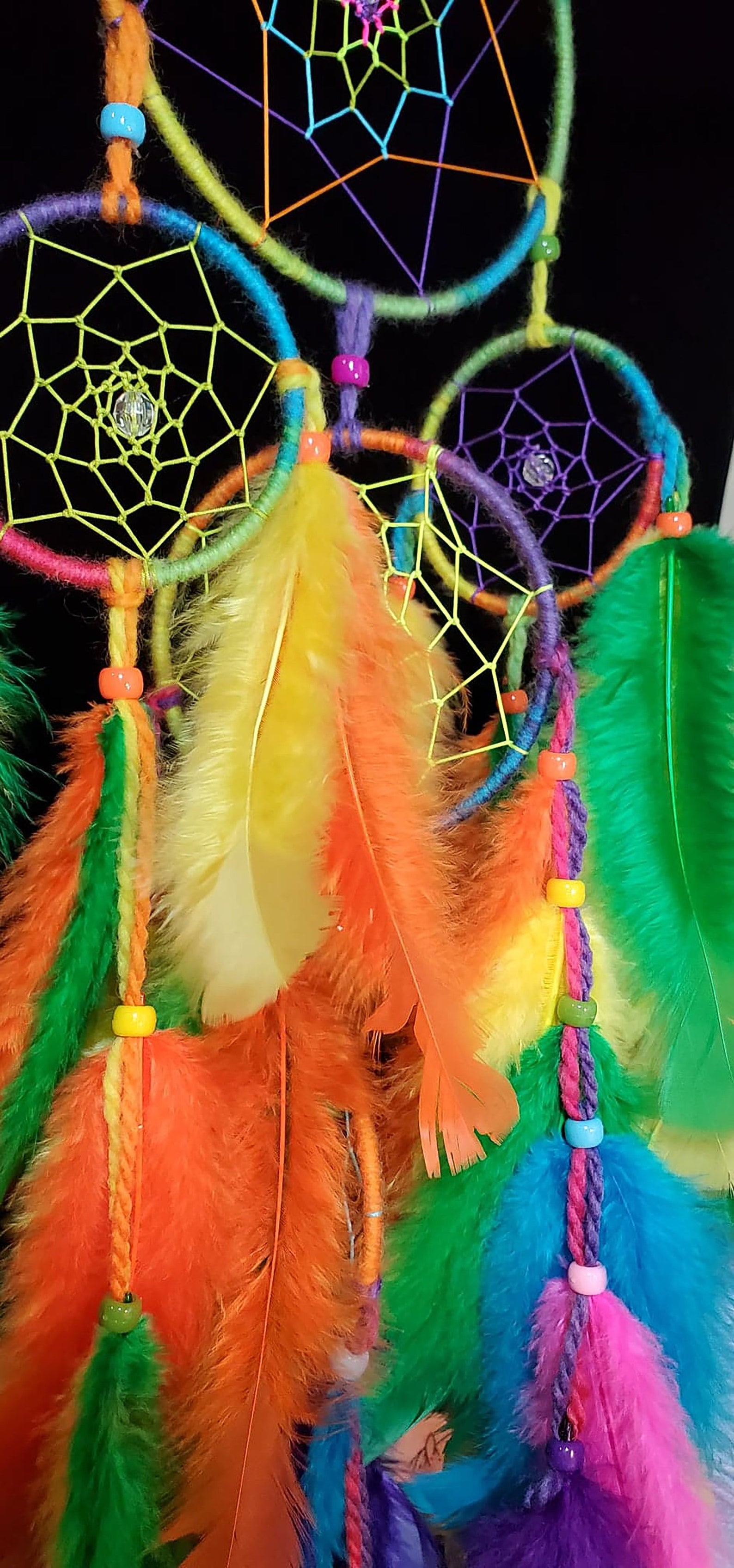 Rainbow Multiple Hoop Dream Catcher Colorful Handmade - Etsy