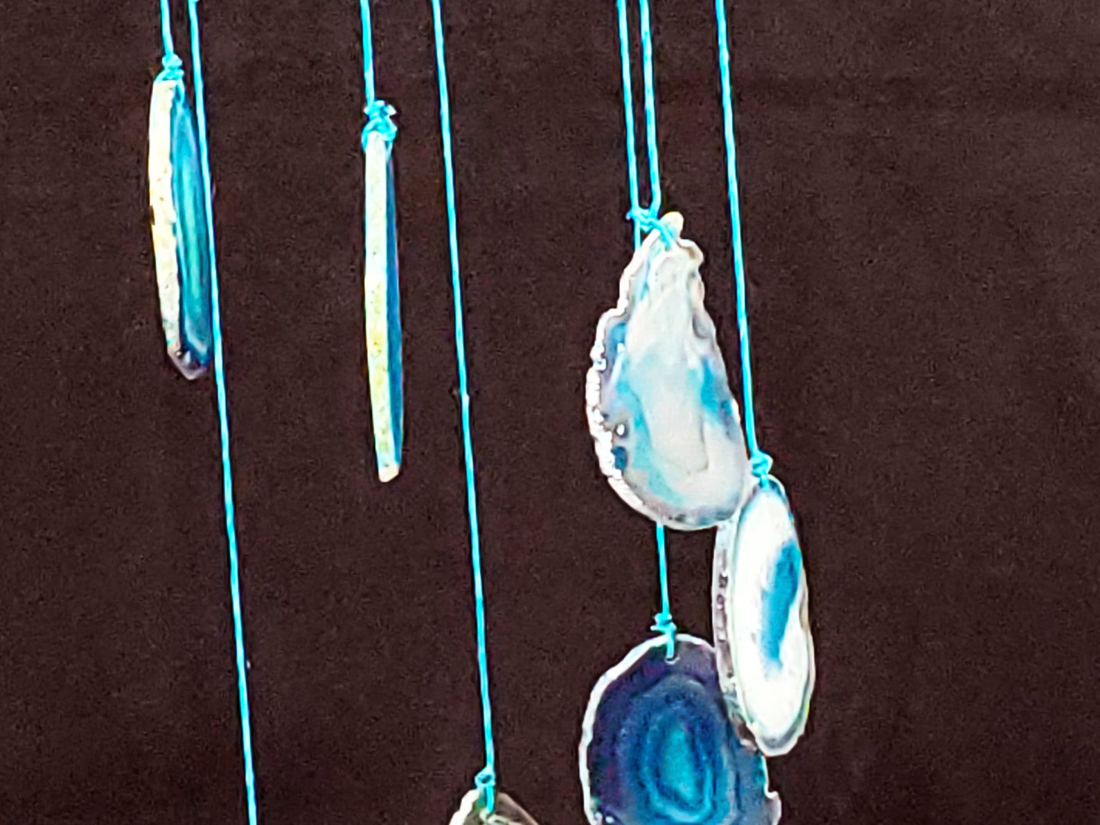 Teal Brazilian Agate Wind Chime Descending Wind Chime - Etsy