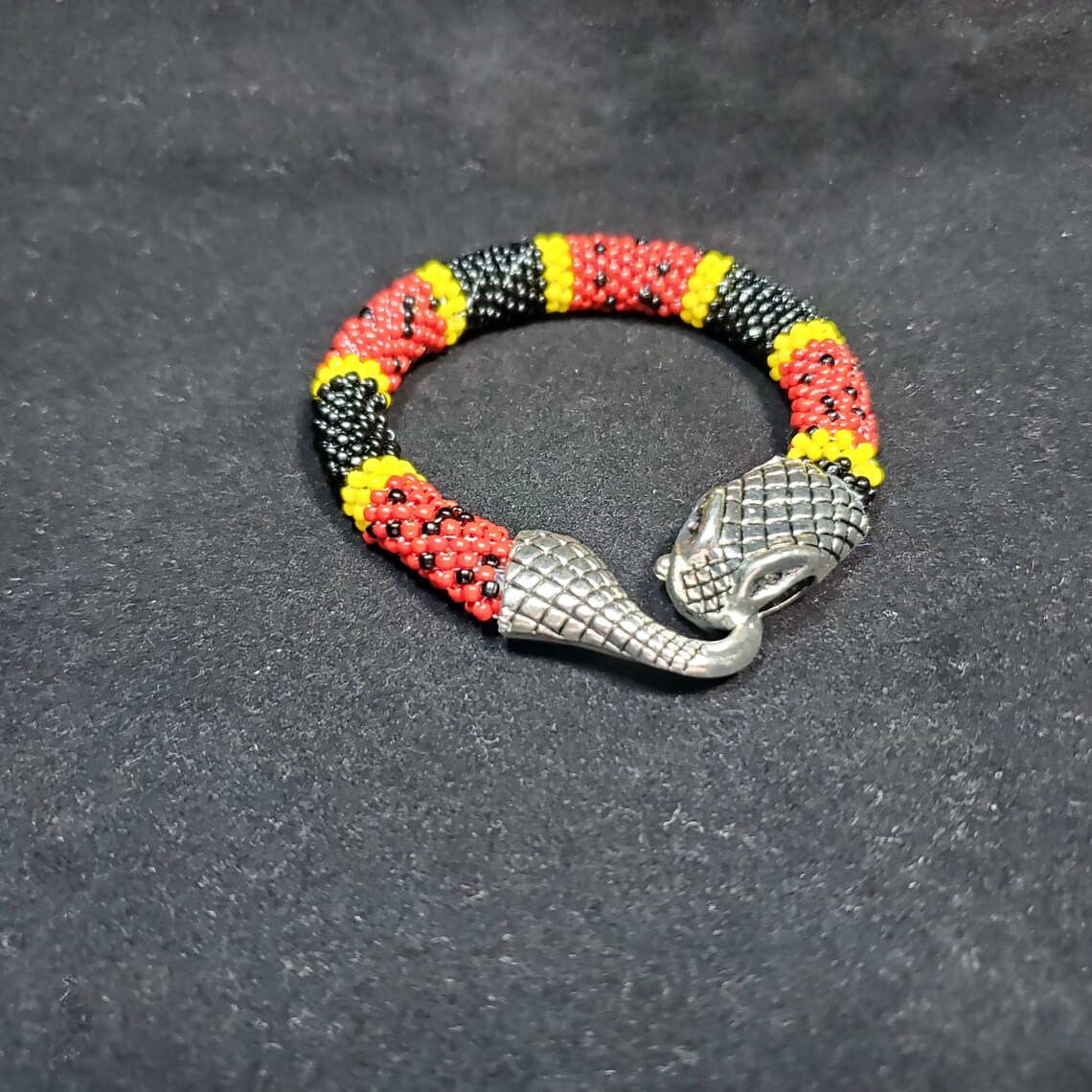 Coral Snake Hand Beaded Rope Bracelet/necklace - Etsy
