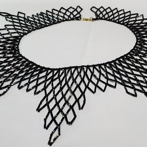 Gorgeous Bugle Bead Collar Necklace - Etsy