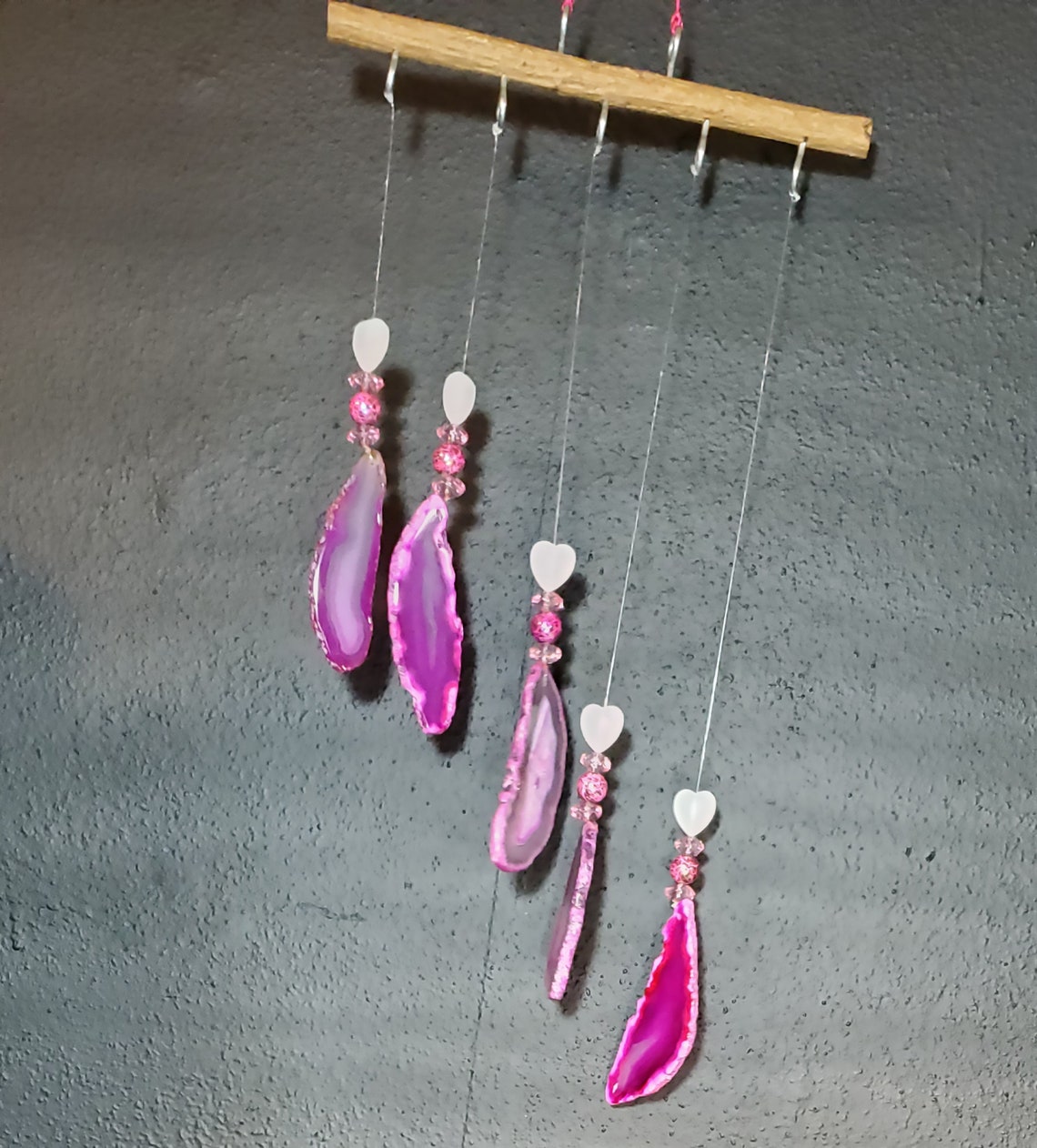 Brazilian Agate Wind Chime on Black Willow Branch - Etsy