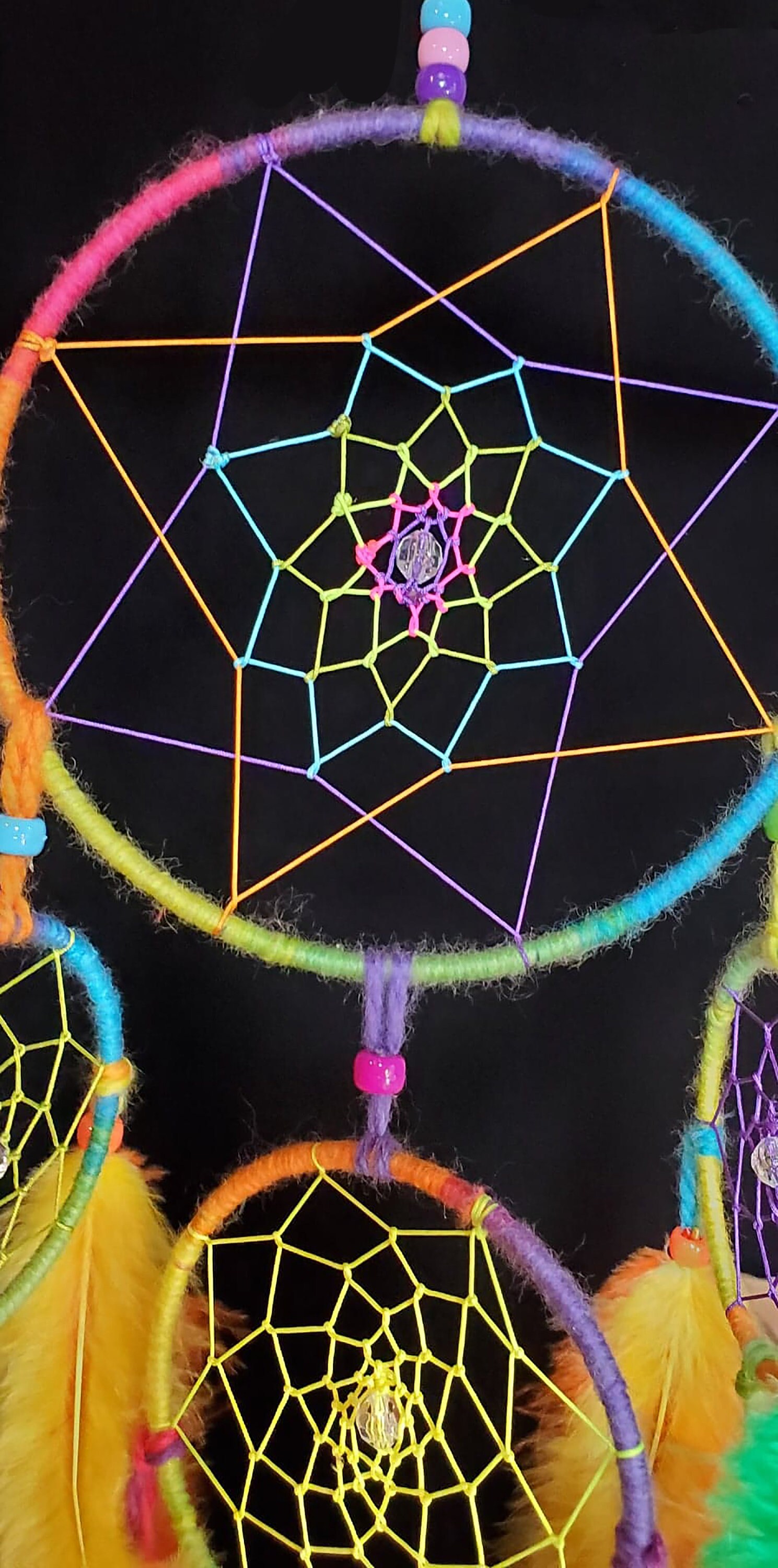 Rainbow Multiple Hoop Dream Catcher Colorful Handmade - Etsy