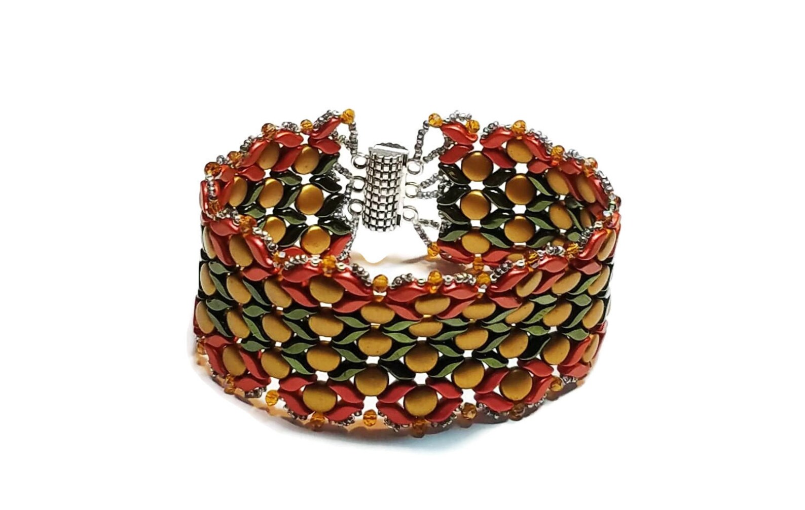 Emerald and Ruby Riverbed Bracelet Bead Weaving Jewelry - Etsy