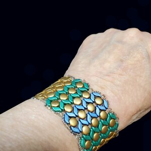 Riverbed Bracelet, Bead Weaving Jewelry, Peyote Stitch Handwoven Beaded Cuff Bracelet, Magnetic ...