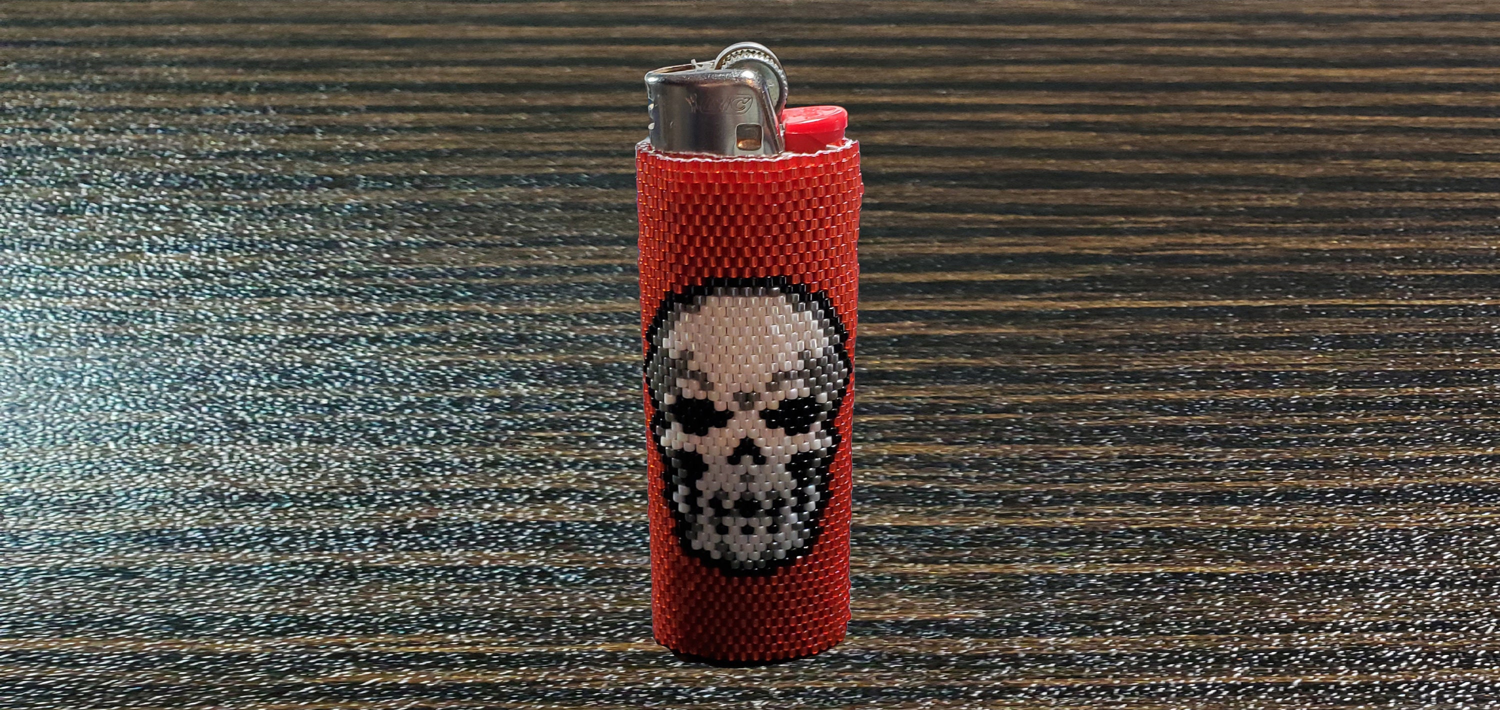 Hand Beaded Skull Lighter Case, Fits Full-size Bic Lighter - Etsy