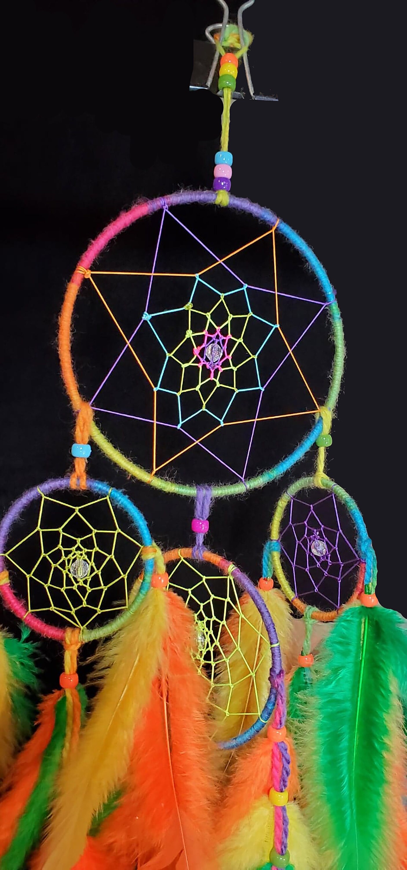 Rainbow Multiple Hoop Dream Catcher Colorful Handmade - Etsy