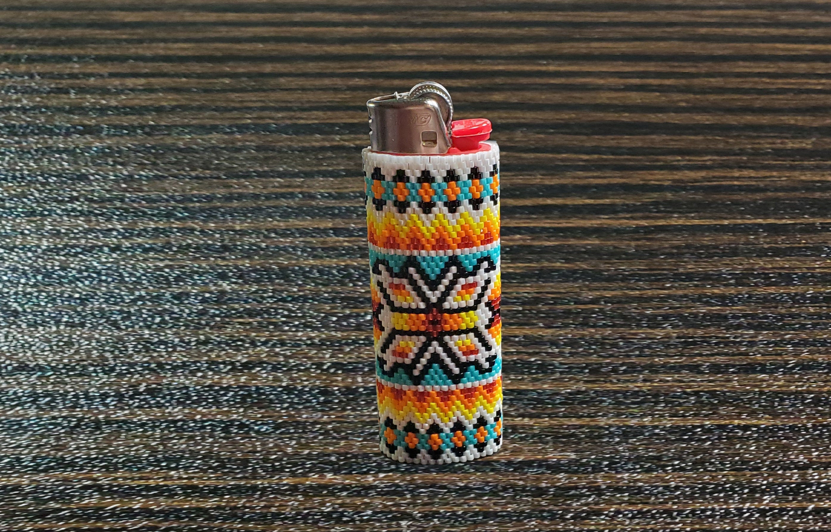 Hand Beaded Southwestern Lighter Sleeve, Fits Full-size Bic Lighter - Etsy