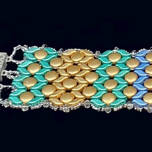 Riverbed Bracelet, Bead Weaving Jewelry, Peyote Stitch Handwoven Beaded Cuff Bracelet, Magnetic ...