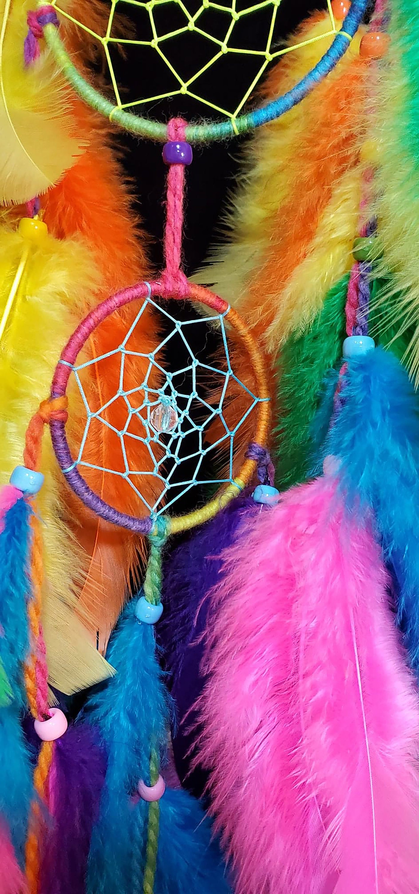 Rainbow Multiple Hoop Dream Catcher Colorful Handmade - Etsy