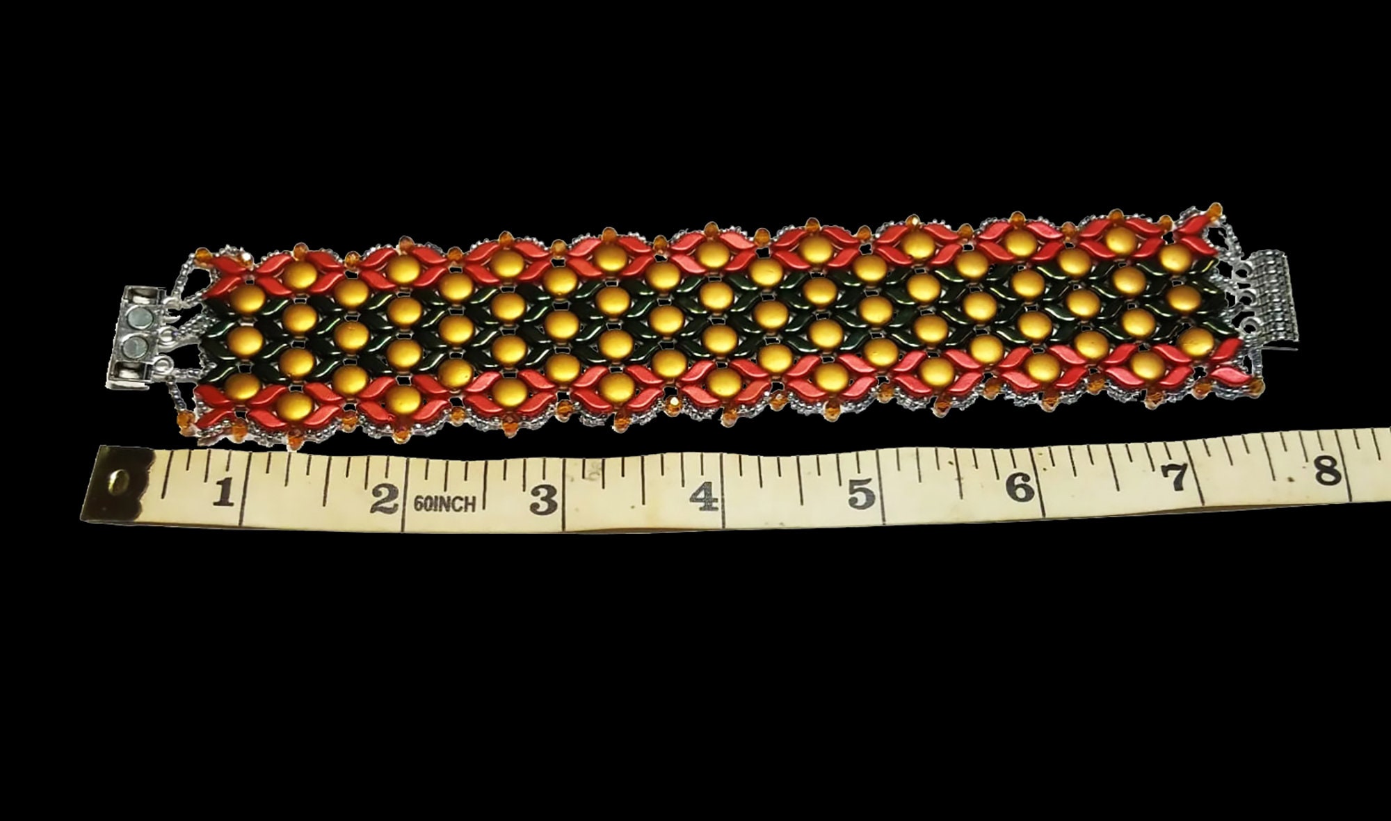 Emerald and Ruby Riverbed Bracelet Bead Weaving Jewelry - Etsy