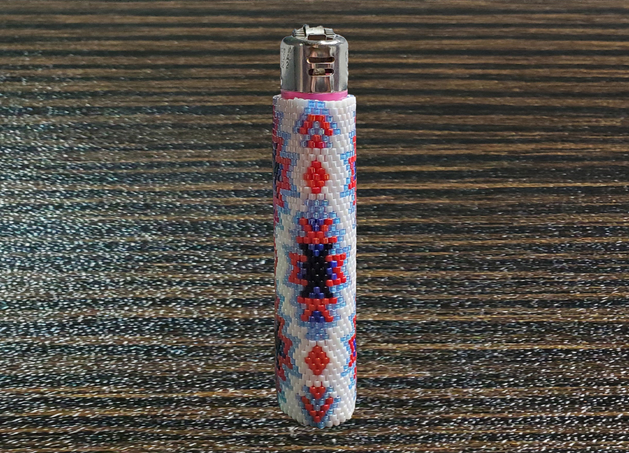 Hand Beaded Aztec Lighter Sleeve, Fits Full-size Bic Lighter - Etsy