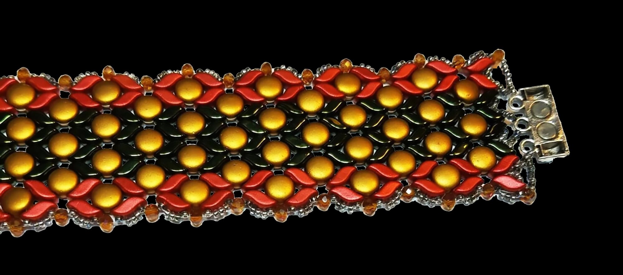 Emerald and Ruby Riverbed Bracelet Bead Weaving Jewelry - Etsy