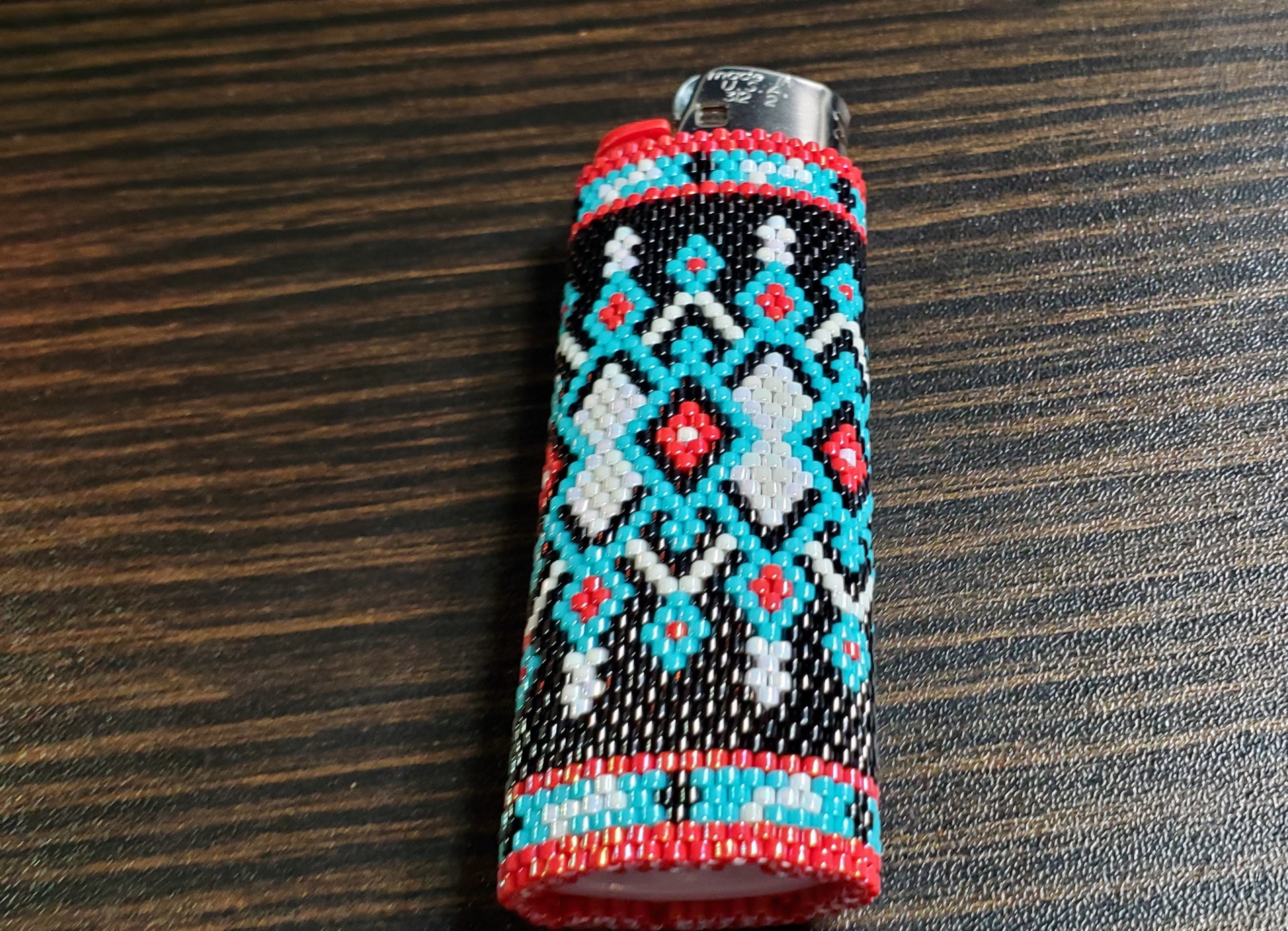 Hand Beaded Noble Lighter Case, Fits Full-size Bic Lighter - Etsy