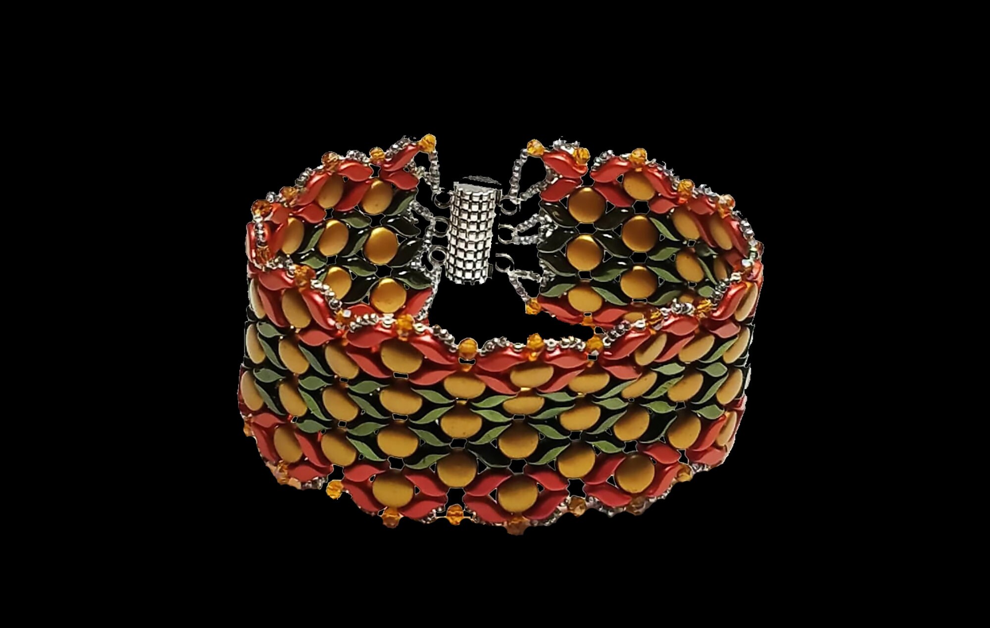 Emerald and Ruby Riverbed Bracelet Bead Weaving Jewelry - Etsy