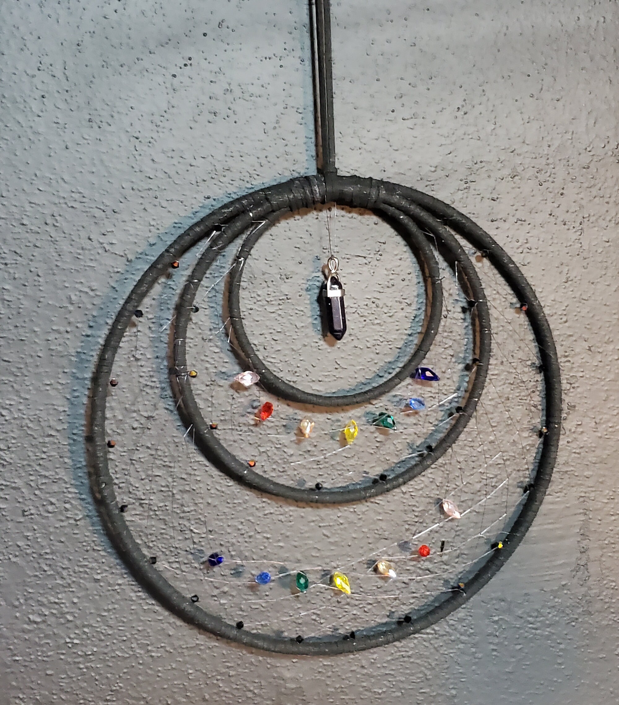 3 Tier Crystal Dream Catcher With Dangling Blue Goldstone - Etsy