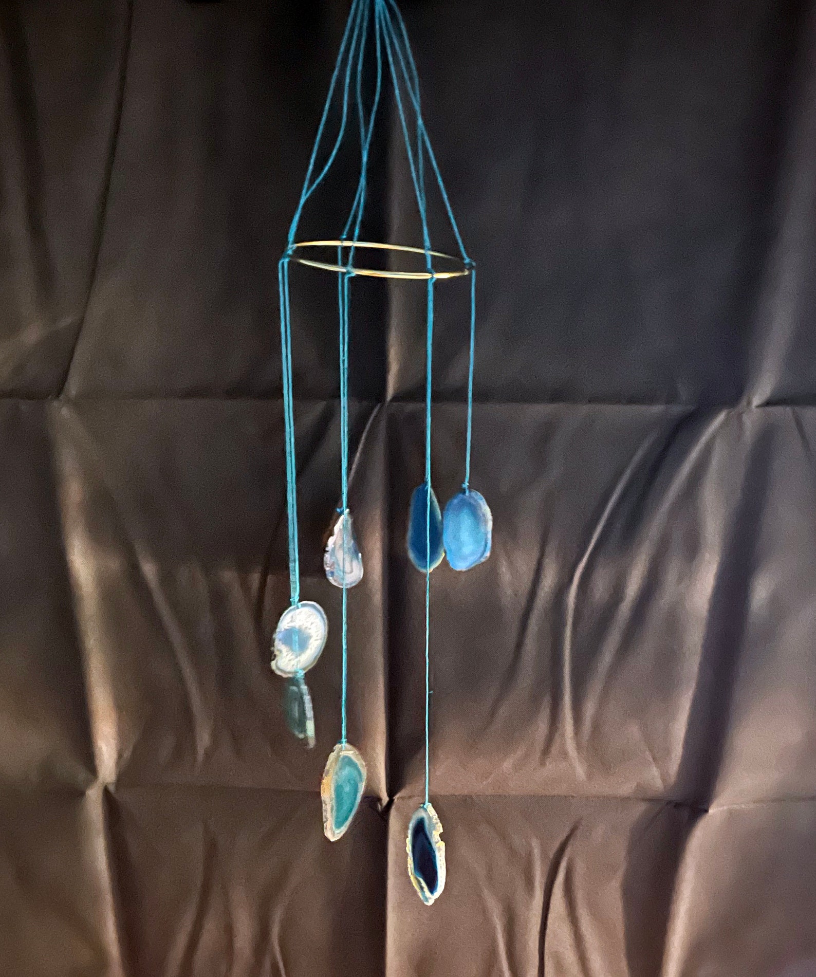 Teal Brazilian Agate Wind Chime Descending Wind Chime - Etsy