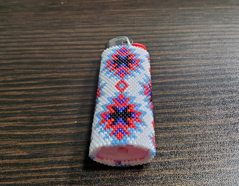 Hand Beaded Aztec Lighter Sleeve, Fits Full-size Bic Lighter - Etsy