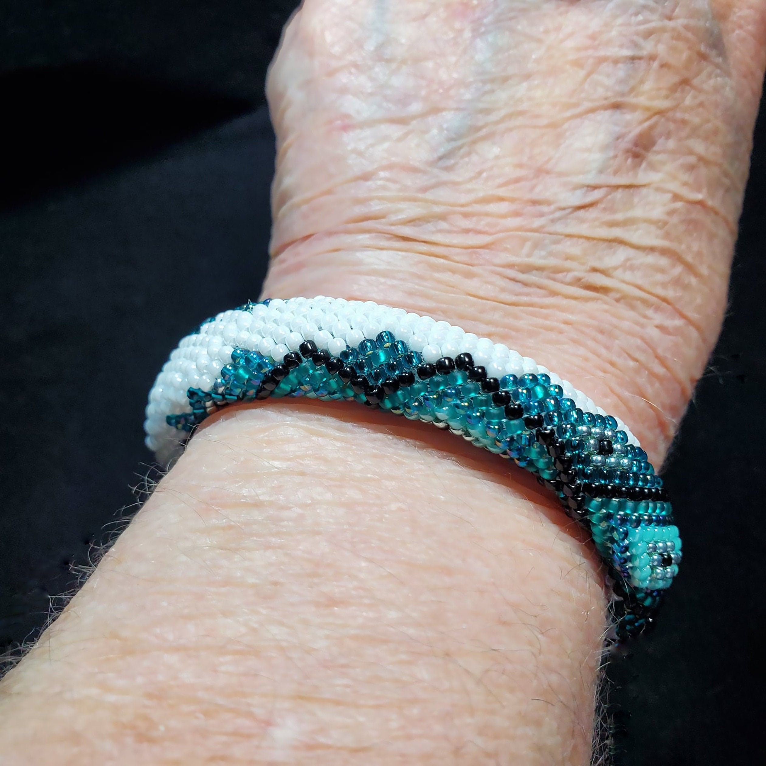 River Flow Hand Beaded Rope Bracelet/Necklace | Etsy