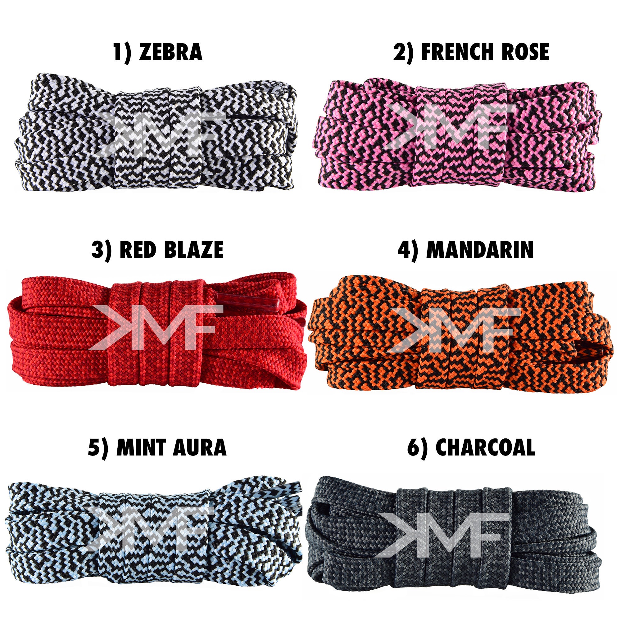 Flat Two Tone Pattern Premium Shoelaces Colorful Patterned Laces Fast ...